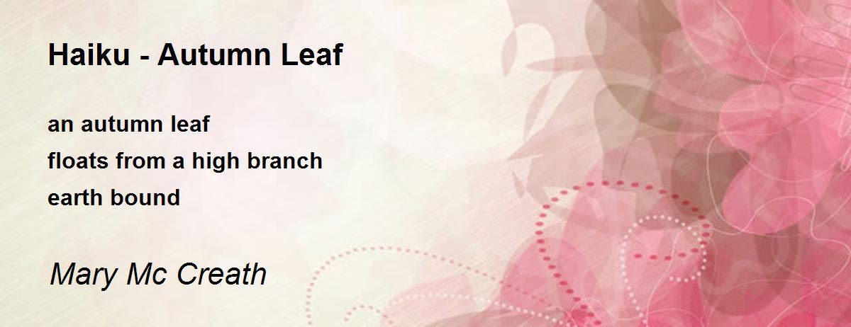 Haiku - Autumn Leaf - Haiku - Autumn Leaf Poem by Mary Mc Creath