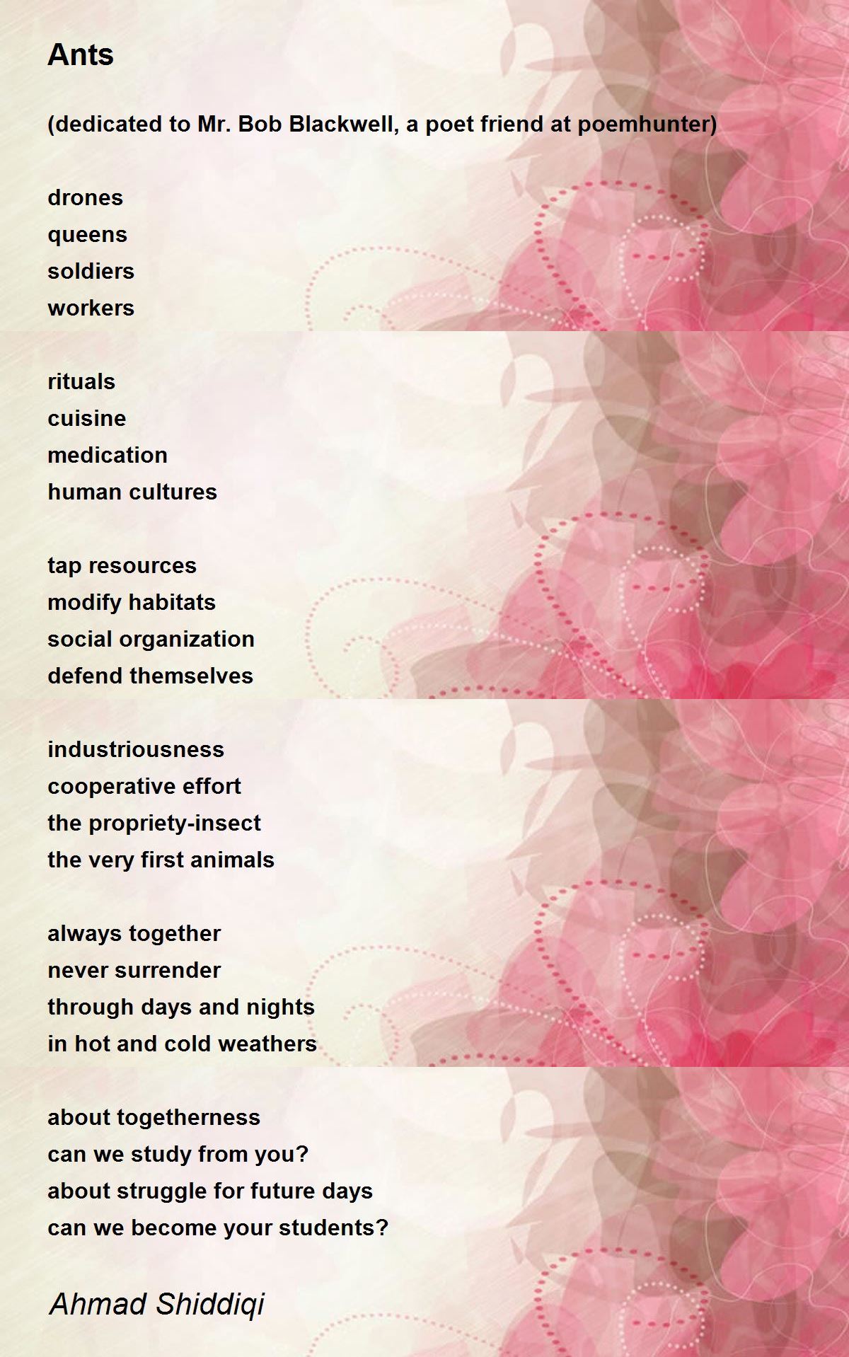 Ants Poem by Ahmad Shiddiqi - Poem Hunter