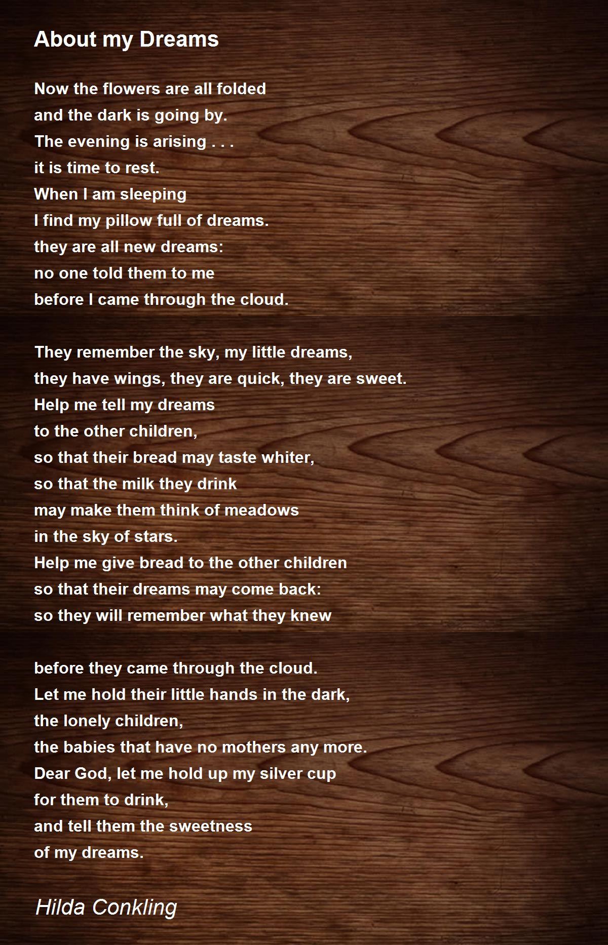 Dreams May Come Poem at Joyce Hartmann blog