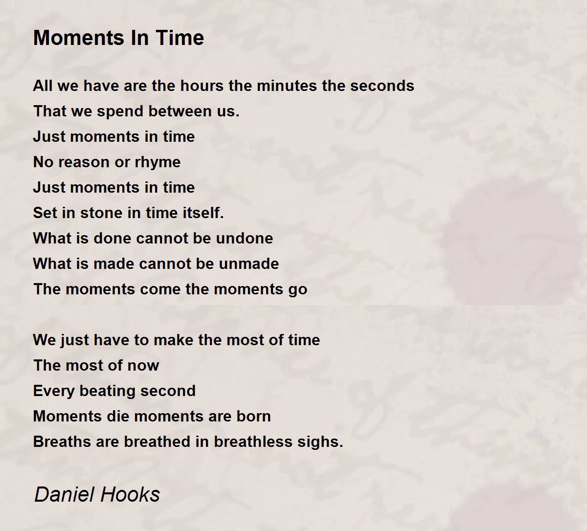 Poems About Time Moments at Francis Snyder blog
