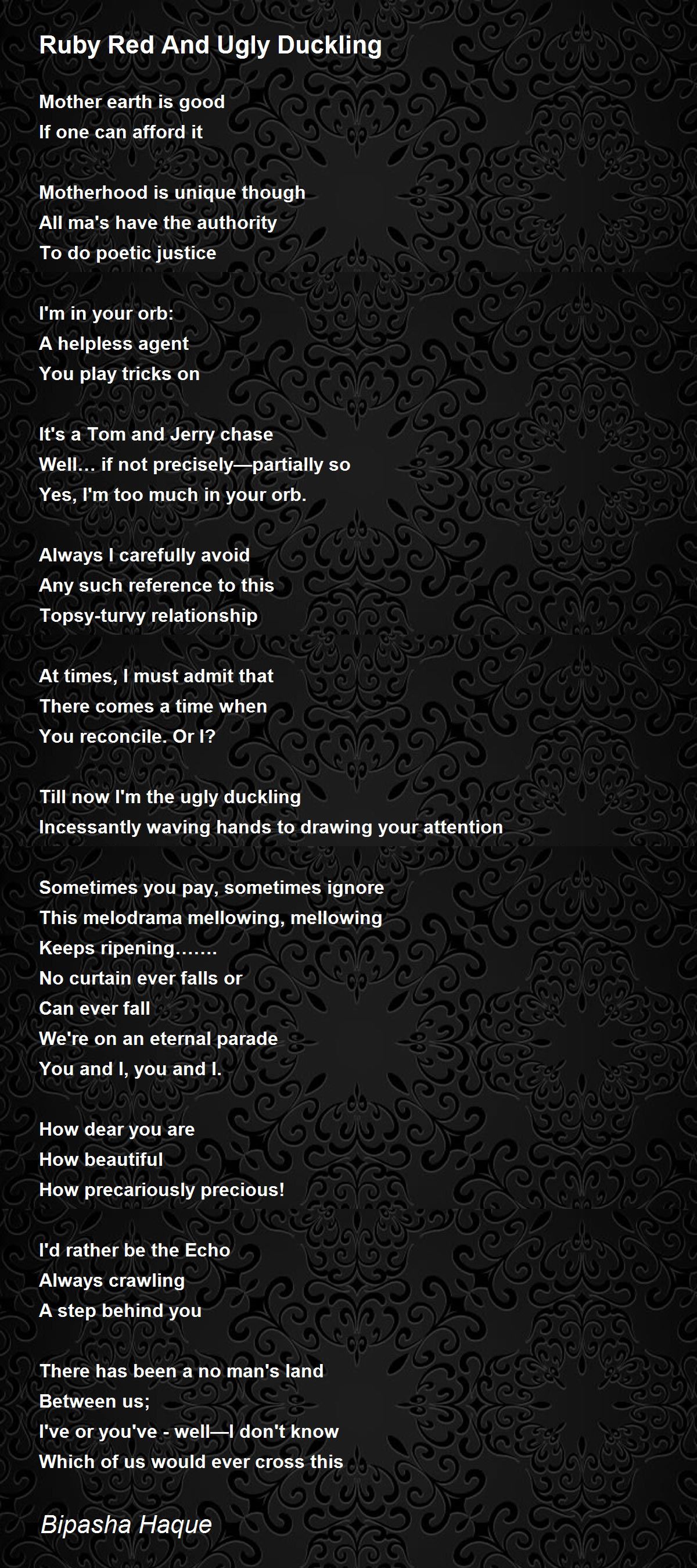 Ruby Red And Ugly Duckling by Bipasha Haque - Ruby Red And Ugly ...