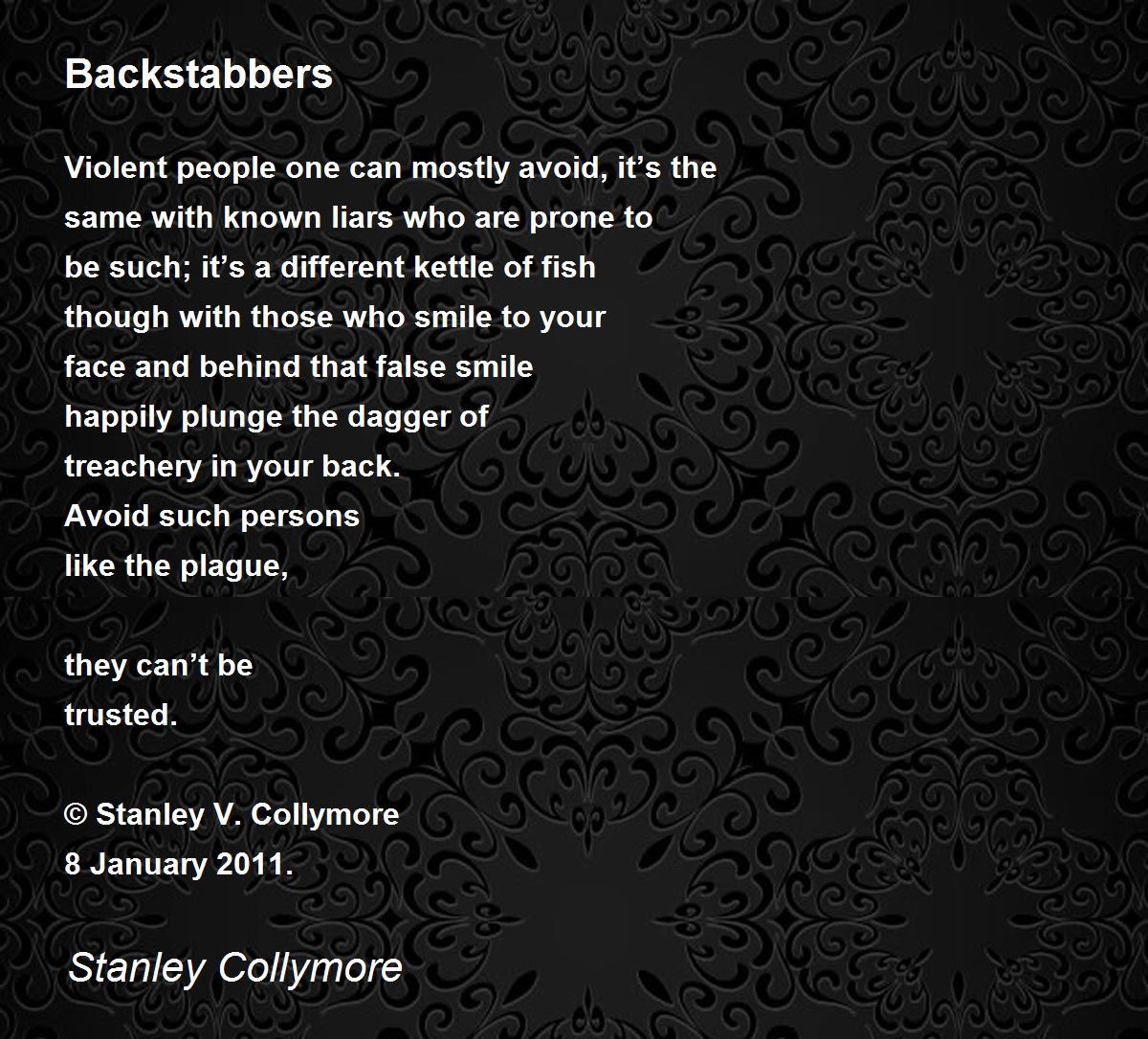 Poems About Backstabbers