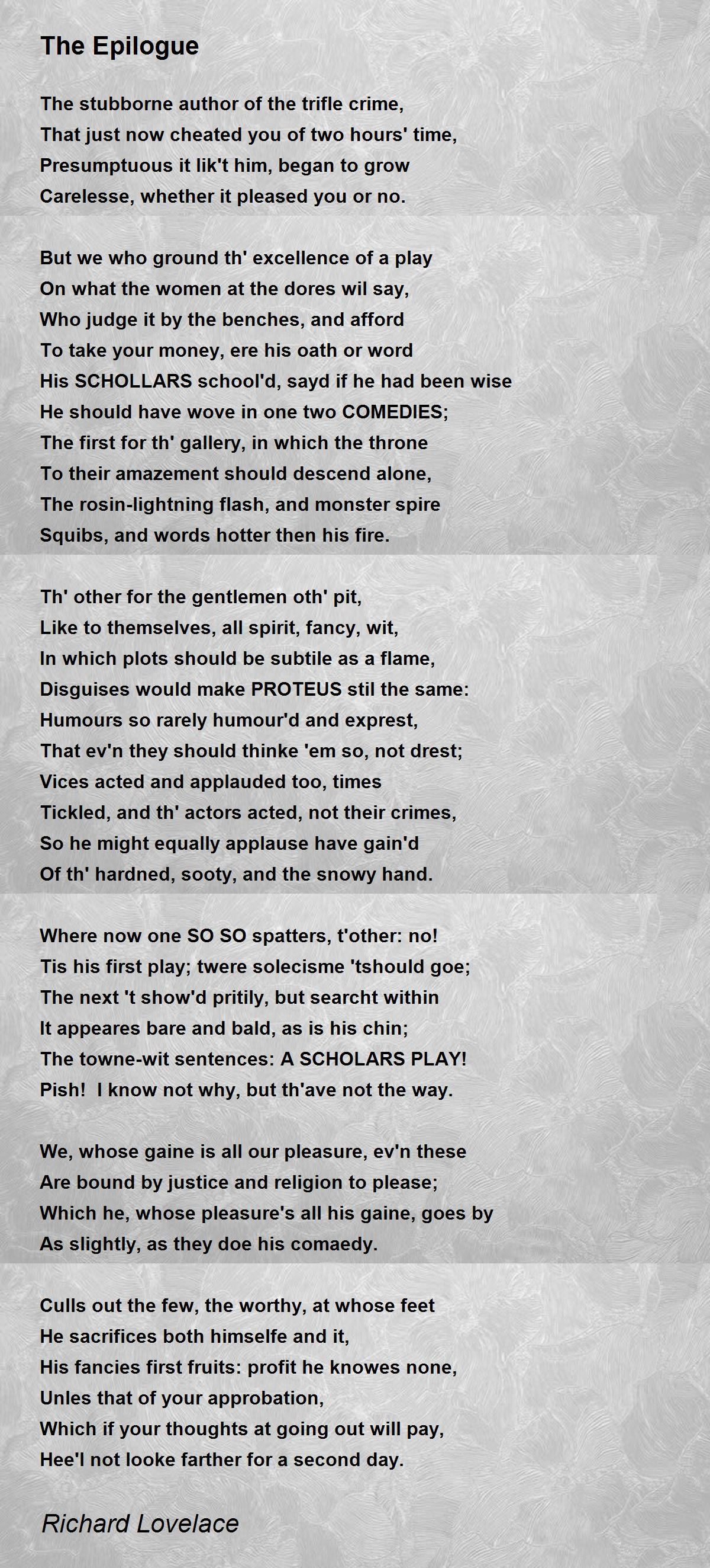 Famous Epilogue Quotes