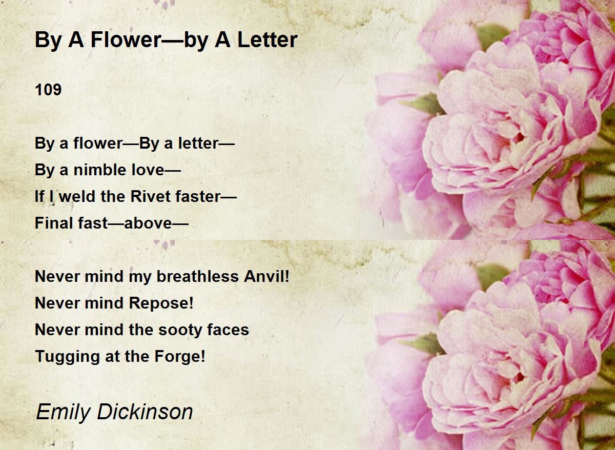 By A Flower—by A Letter Poem by Emily Dickinson - Poem Hunter