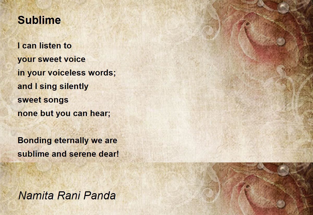 Sublime - Sublime Poem by Namita Rani Panda