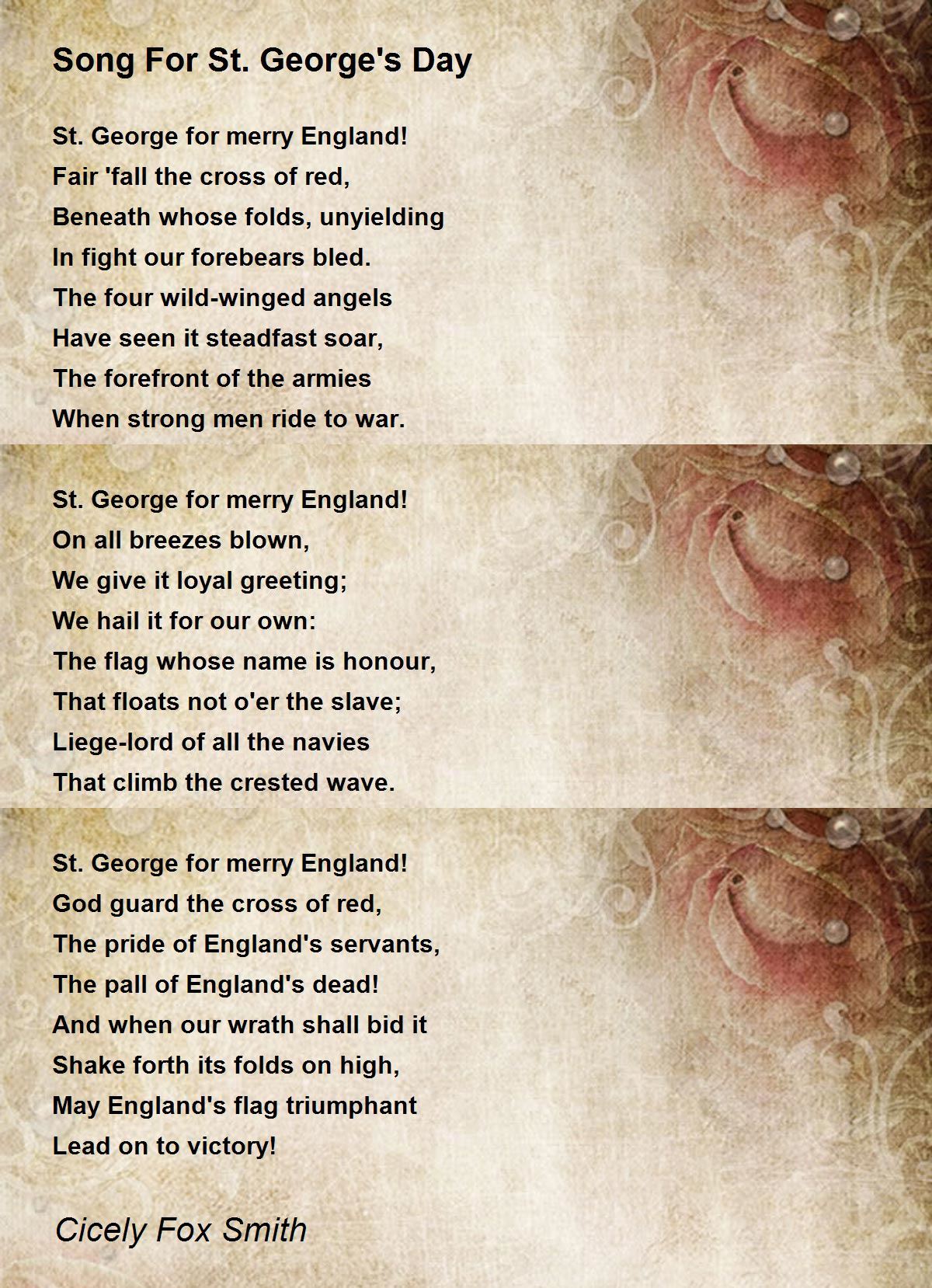 Song For St. George's Day by Cicely Fox Smith - Song For St. George's ...