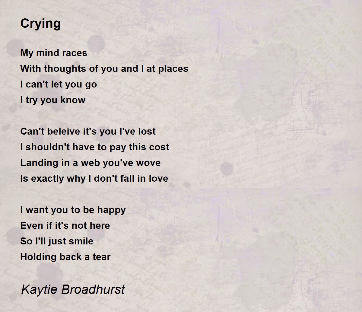 Crying - Crying Poem by Kaytie Broadhurst