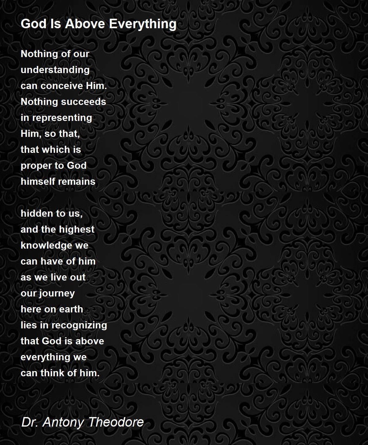 God Is Above Everything by Dr. Antony Theodore - God Is Above ...