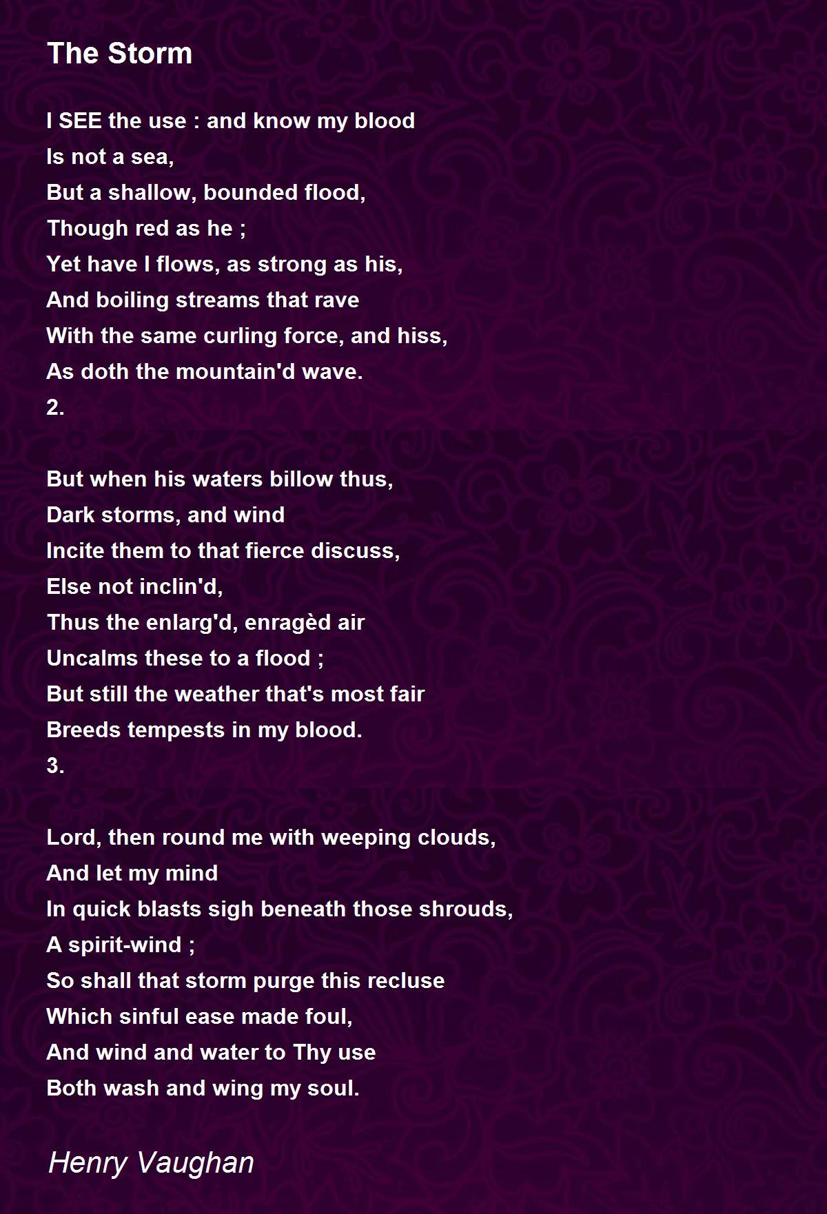 The Storm - The Storm Poem by Henry Vaughan