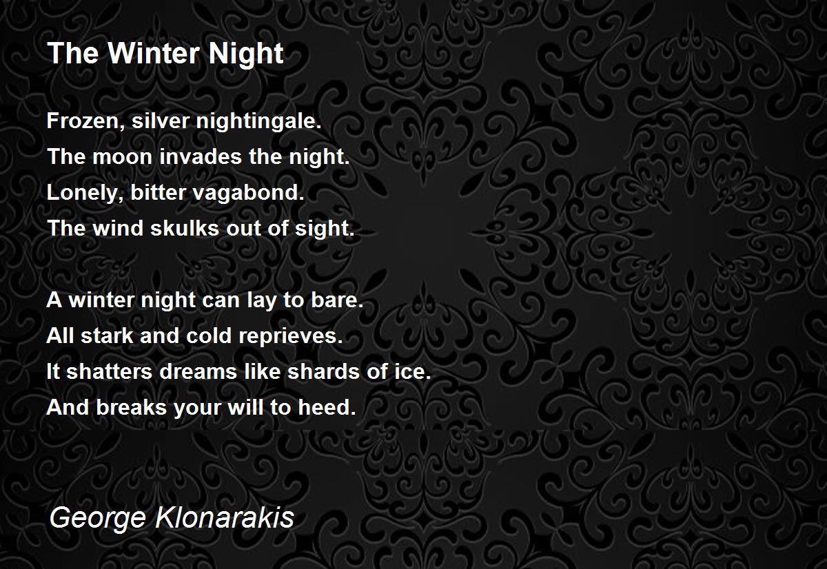 The Winter Night - The Winter Night Poem by George Klonarakis