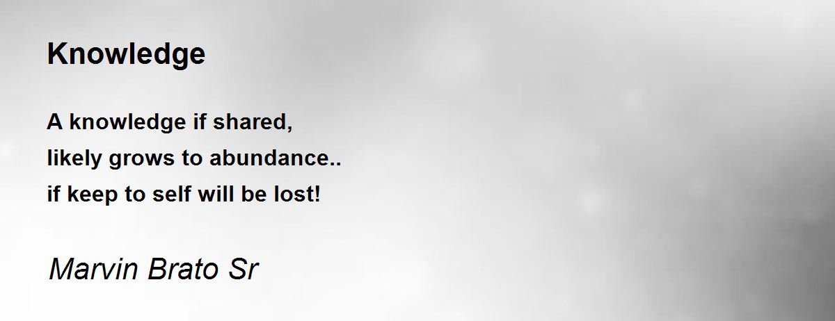 Knowledge Poems Quotes