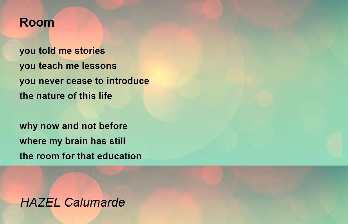 Room Poem by HAZEL Calumarde - Poem Hunter