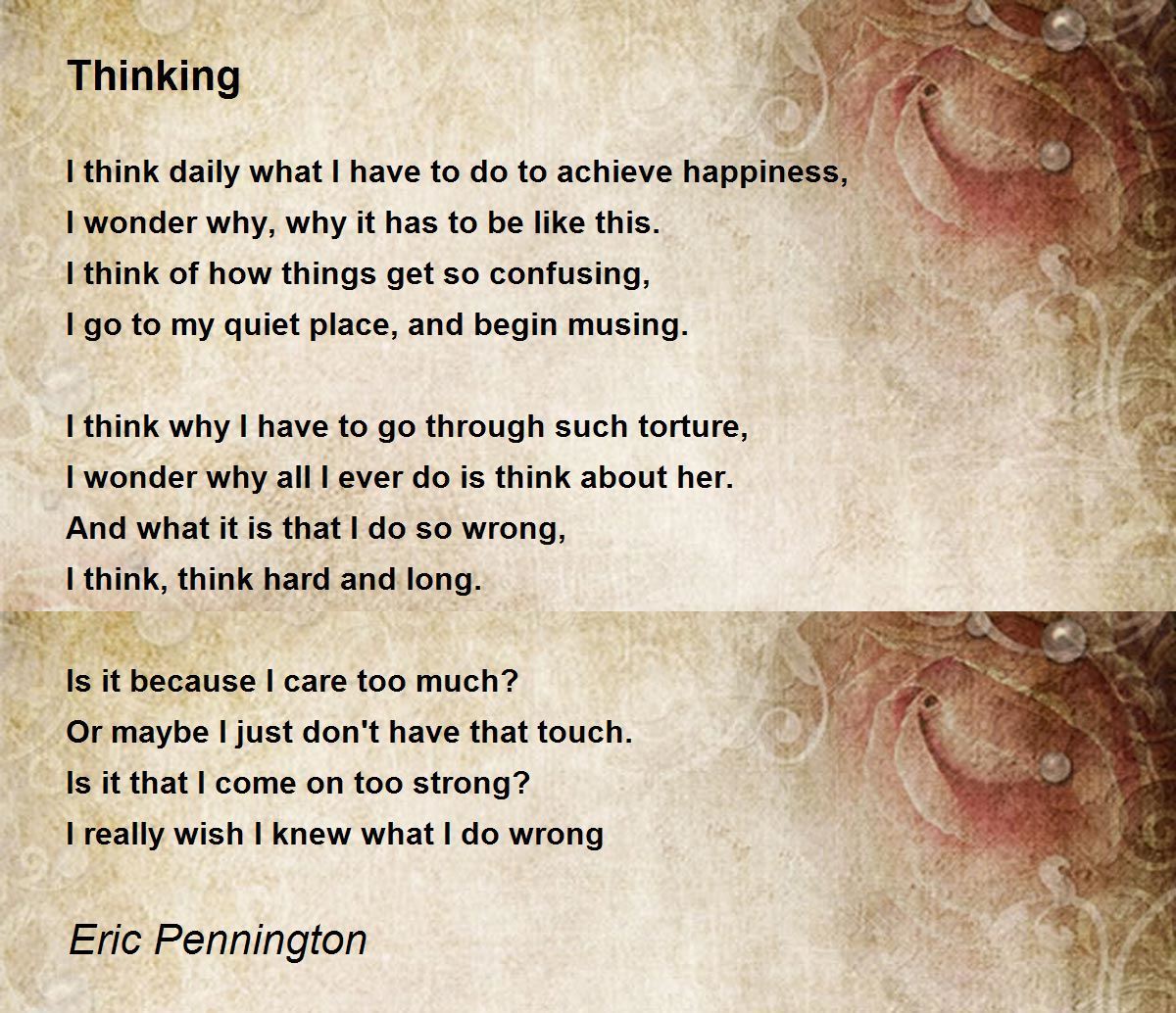 Thinking - Thinking Poem by Eric Pennington