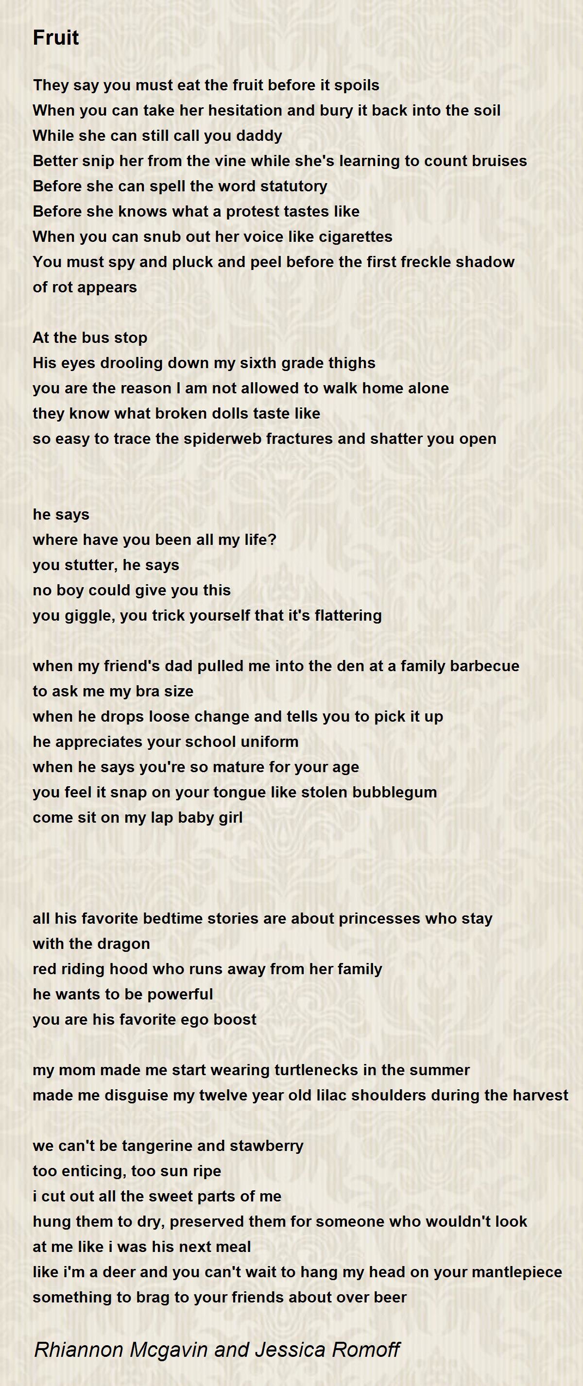 Fruit - Fruit Poem by Rhiannon Mcgavin and Jessica Romoff