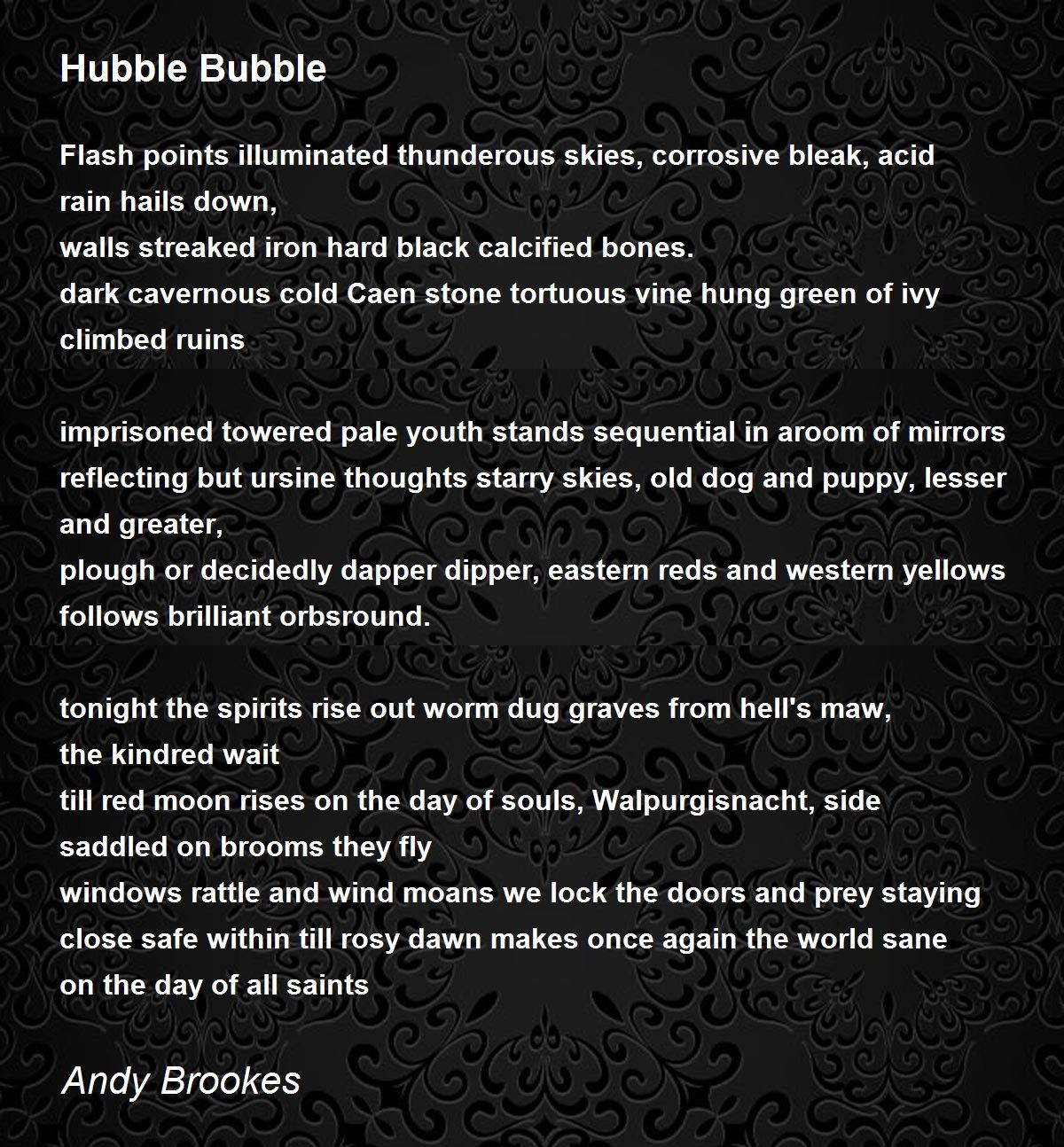 Hubble Bubble by Andy Brookes - Hubble Bubble Poem