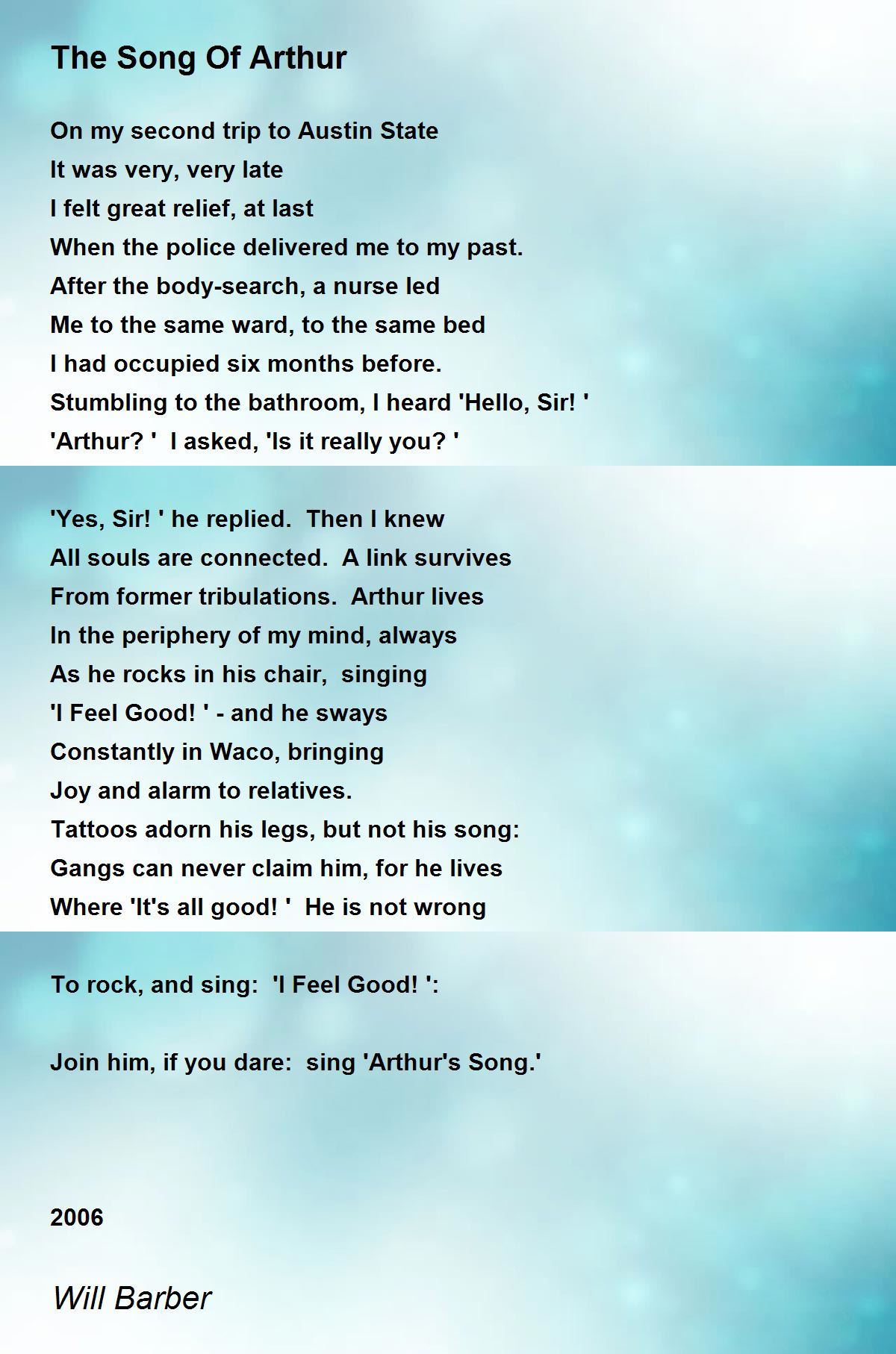 The Song Of Arthur - The Song Of Arthur Poem by Will Barber