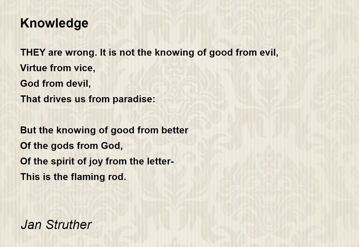 Knowledge Poems Quotes