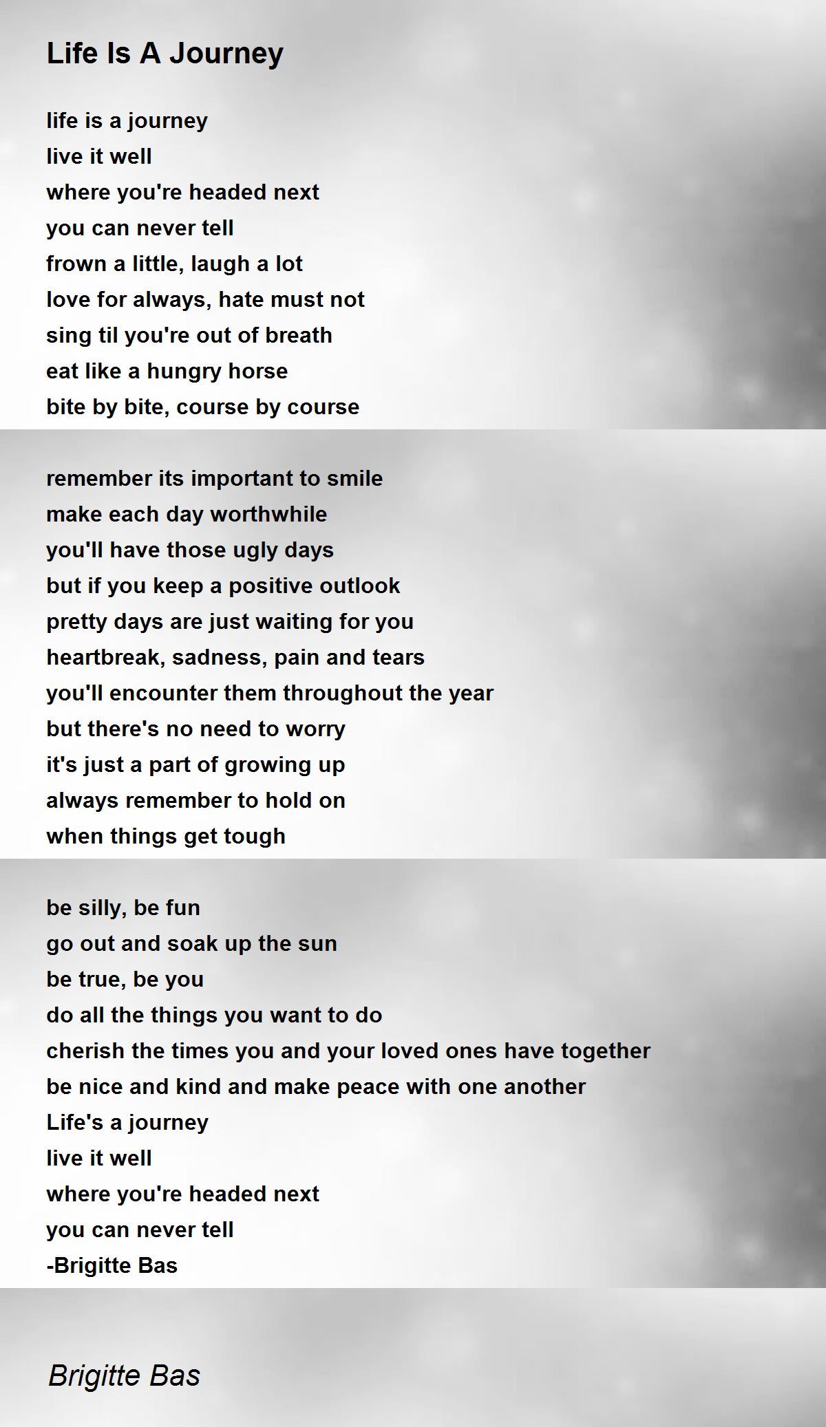 Life Is A Journey Poem at Isabella Embry blog