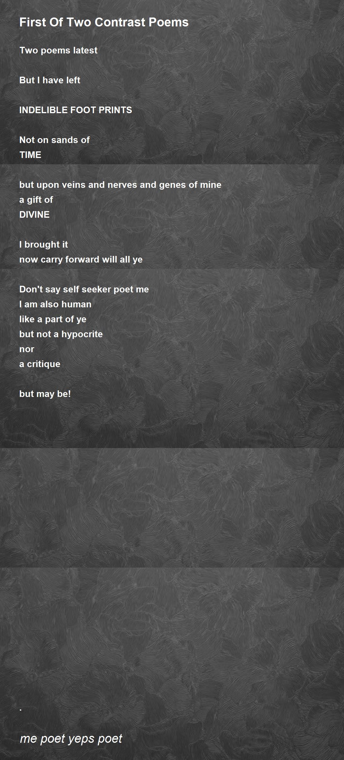 Poetry Prose And Contrast