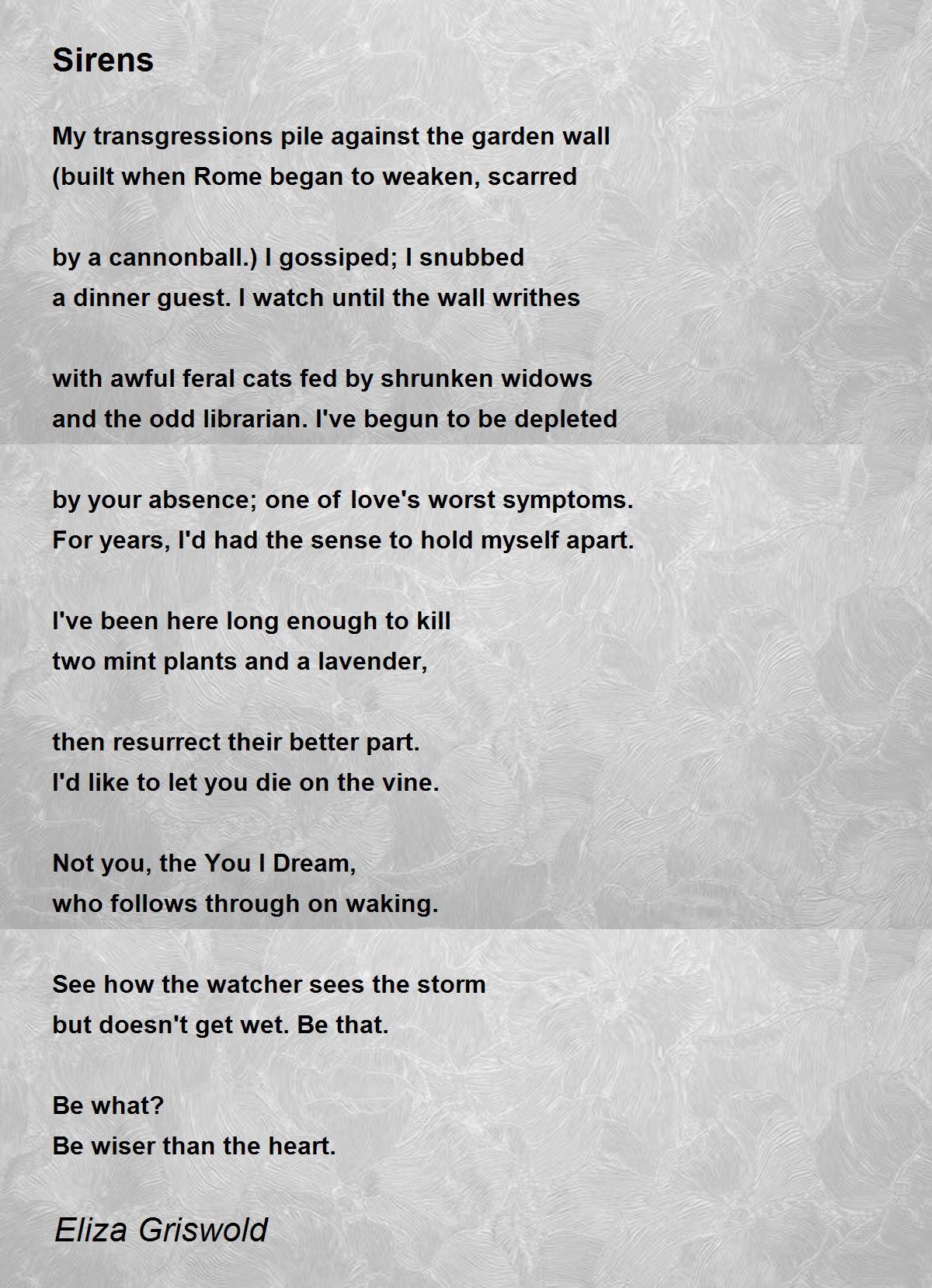 The Siren Song Poem _ Siren Song & Ancient Gesture – GKSAED