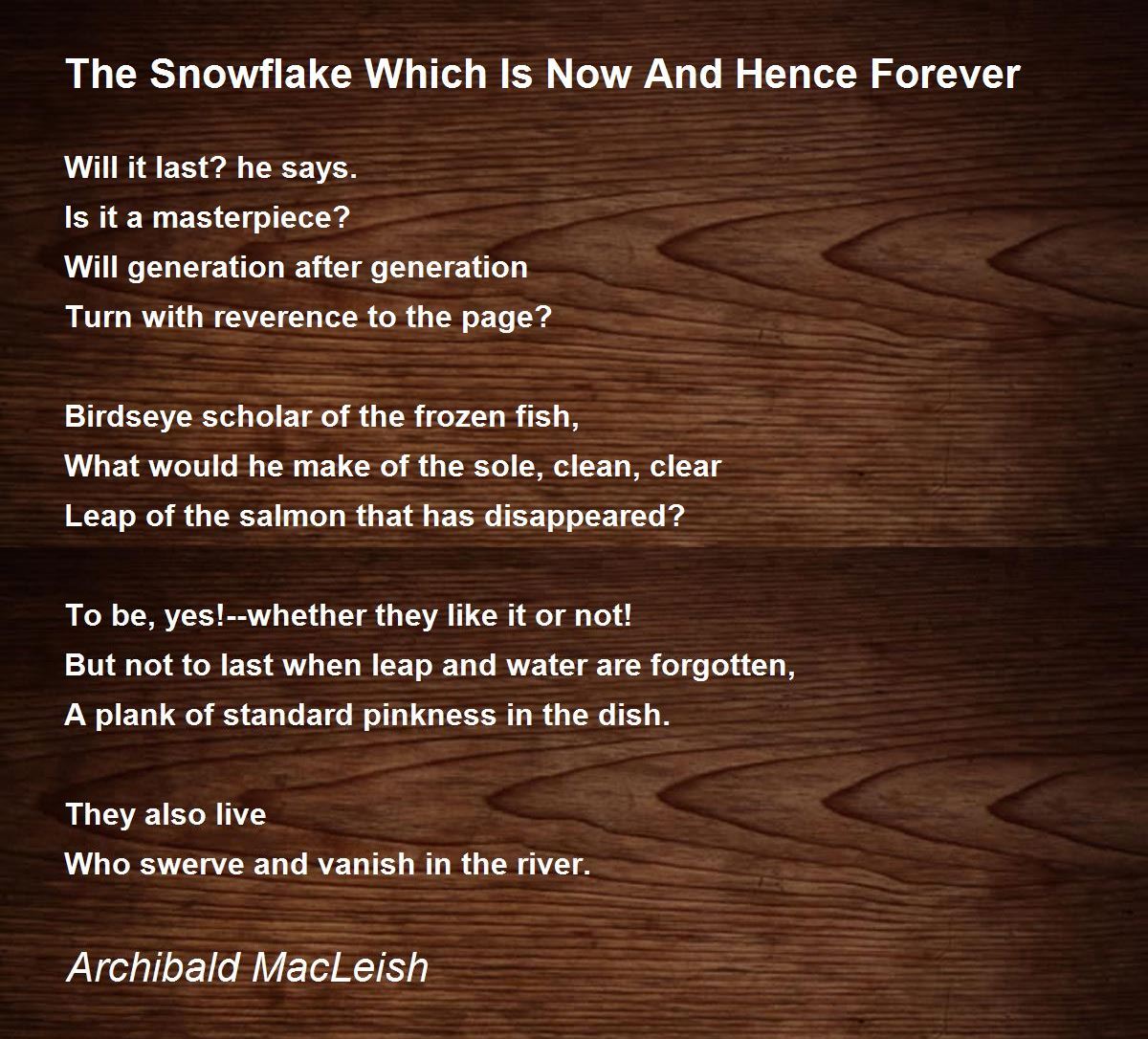 Snowflakes Poems Quotes