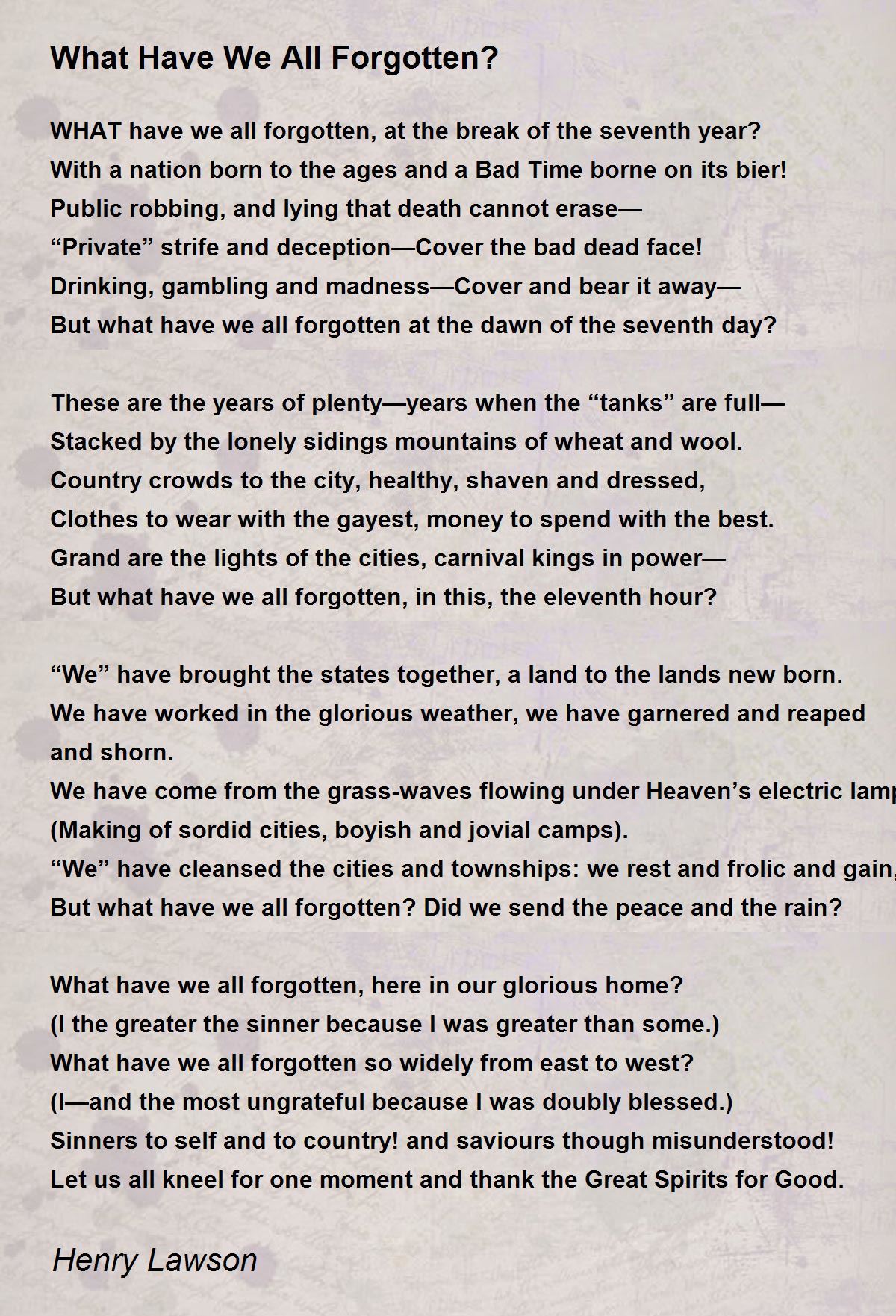 Poems About Being Forgotten