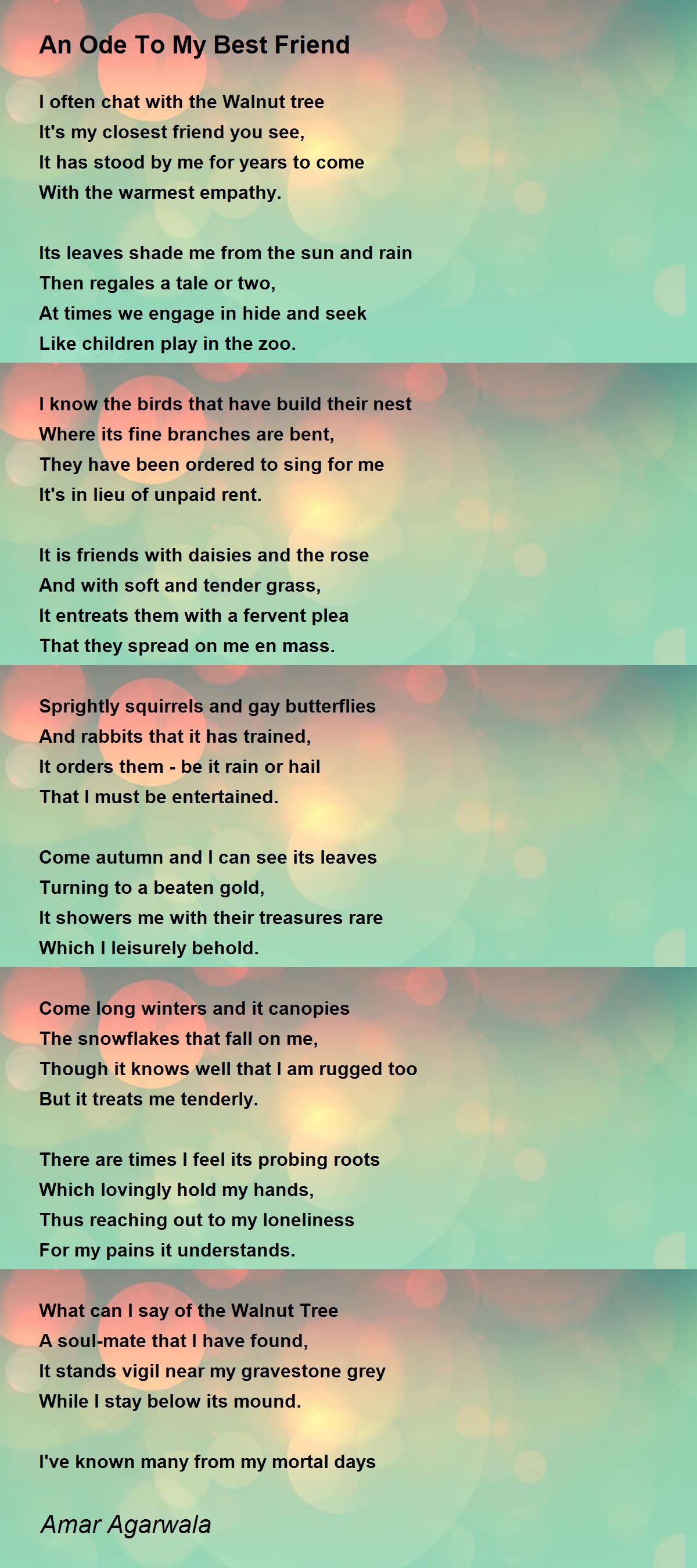 An Ode To My Best Friend - An Ode To My Best Friend Poem by Amar Agarwala