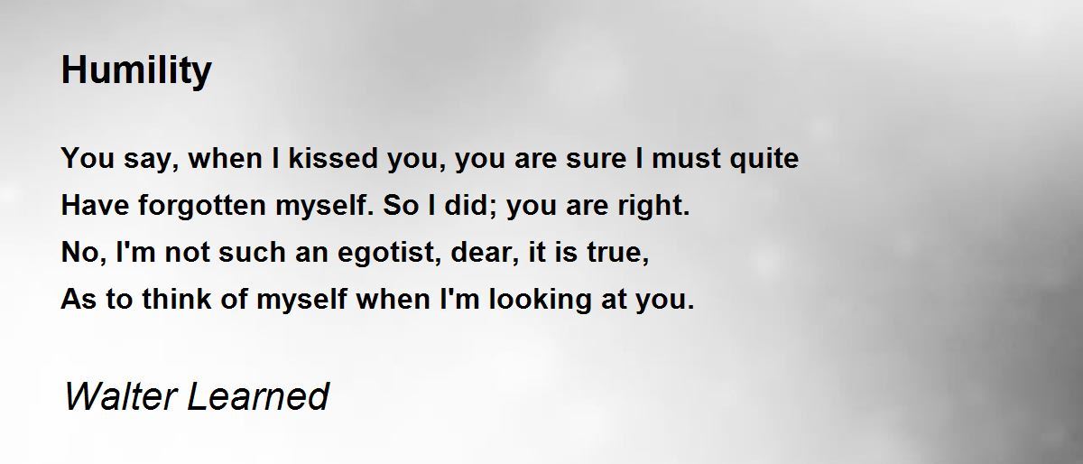 Humility Poems Quotes
