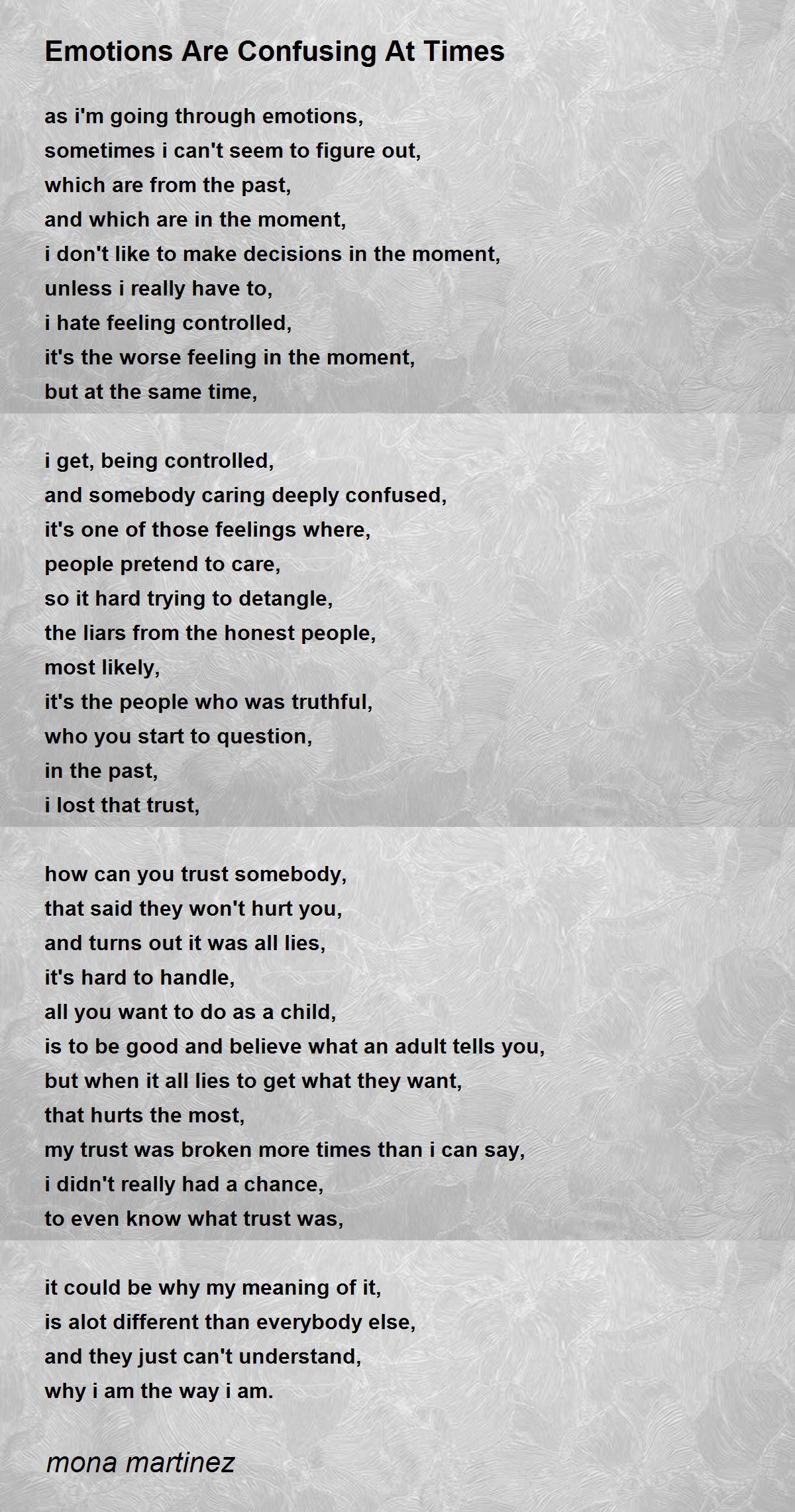 Emotions Are Confusing At Times - Emotions Are Confusing At Times Poem ...