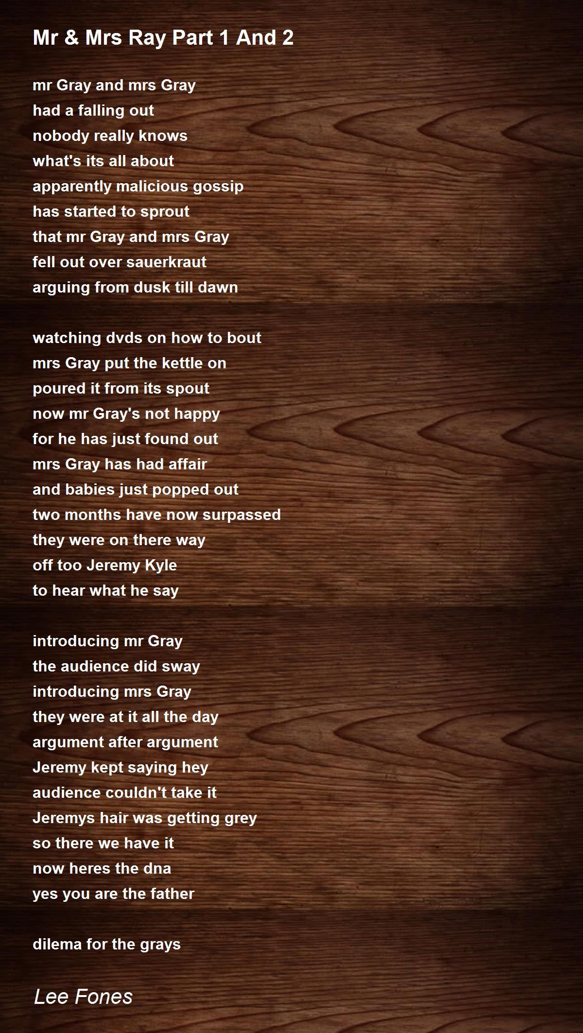 Two Poems Mr Wilson39s English Class