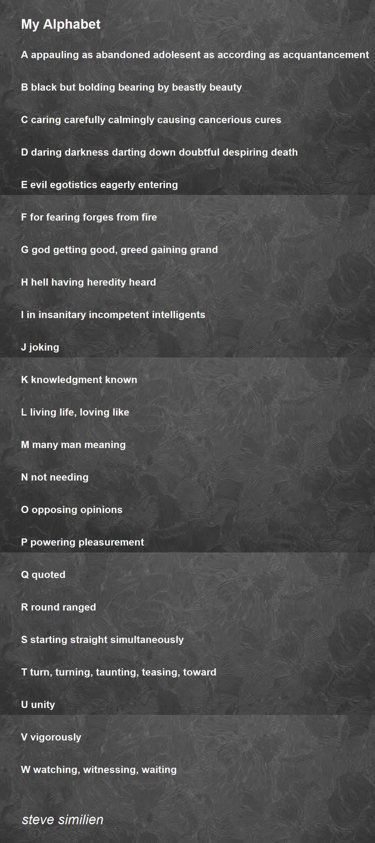 Famous Short Poetry Alphabet