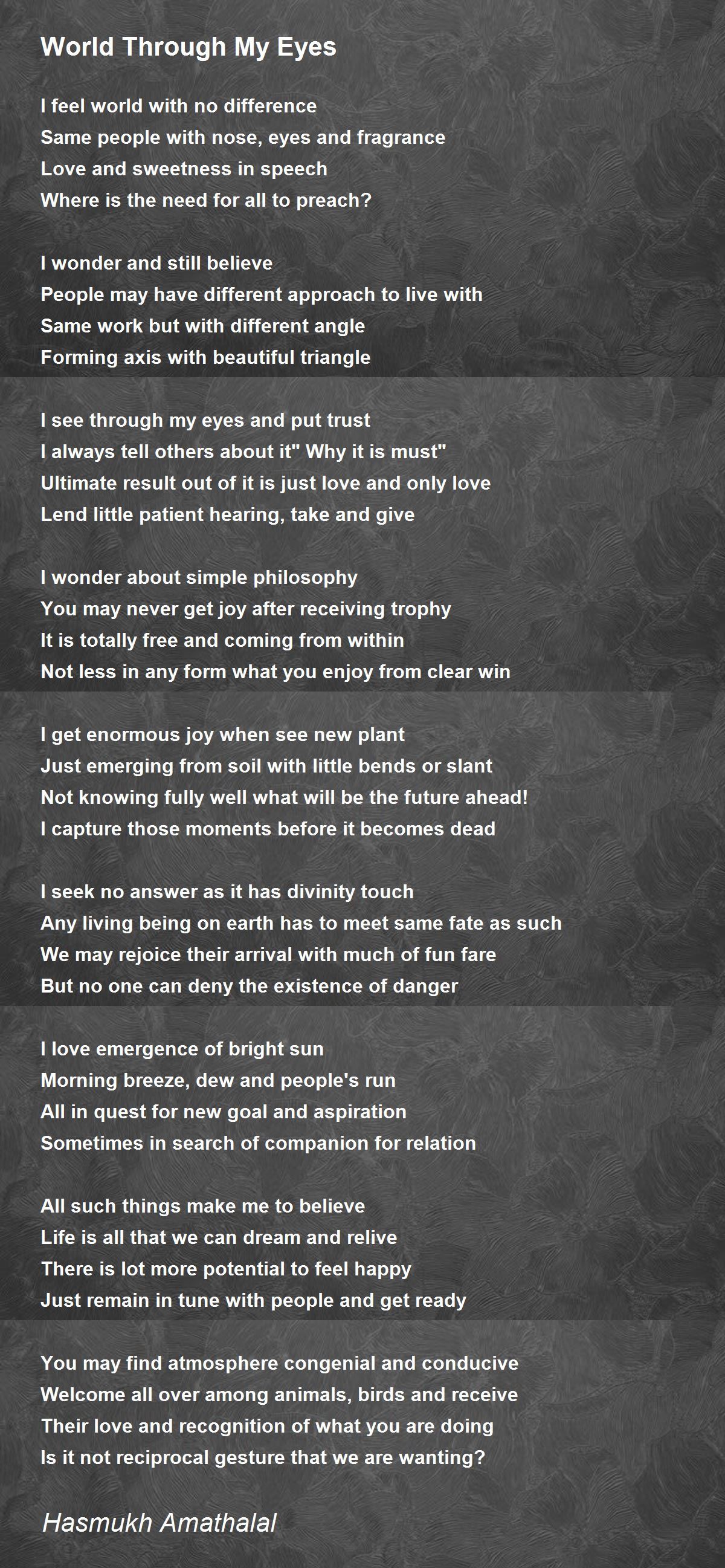 World Through My Eyes by Mehta Hasmukh Amathalal - World Through My ...