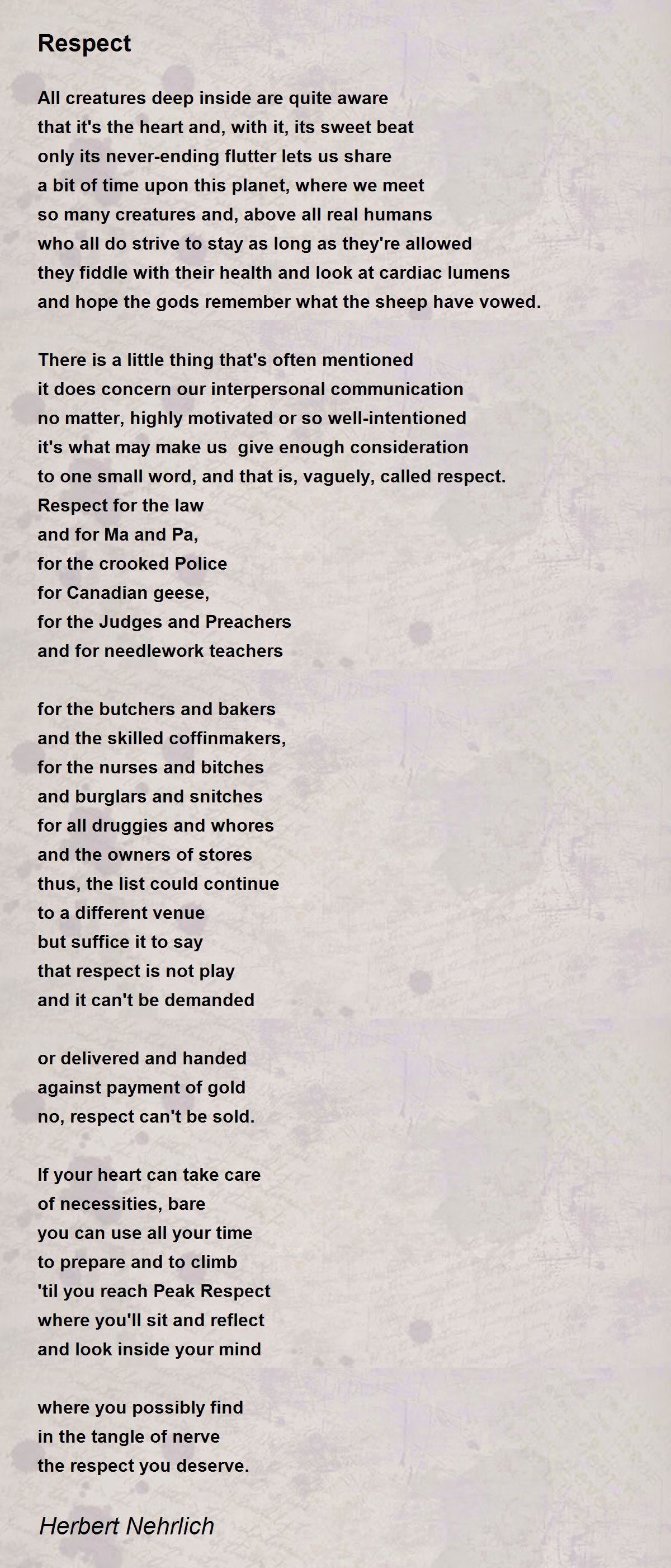 Respect Poem