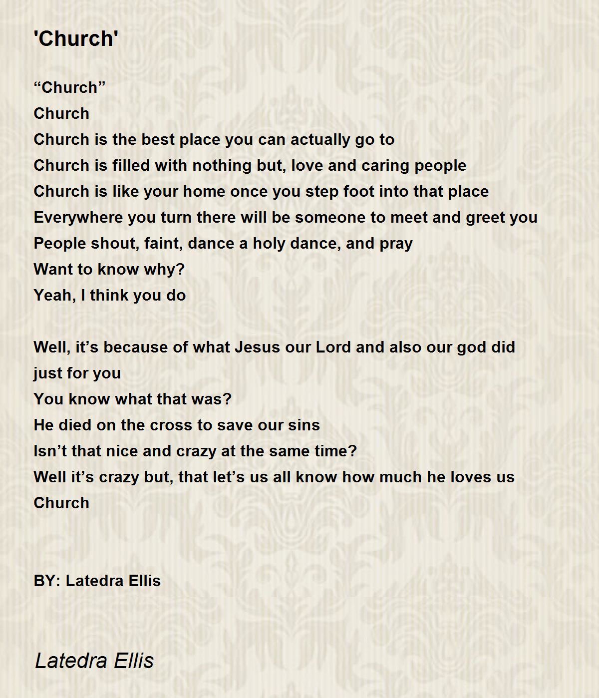 'Church' - 'Church' Poem by Latedra Ellis