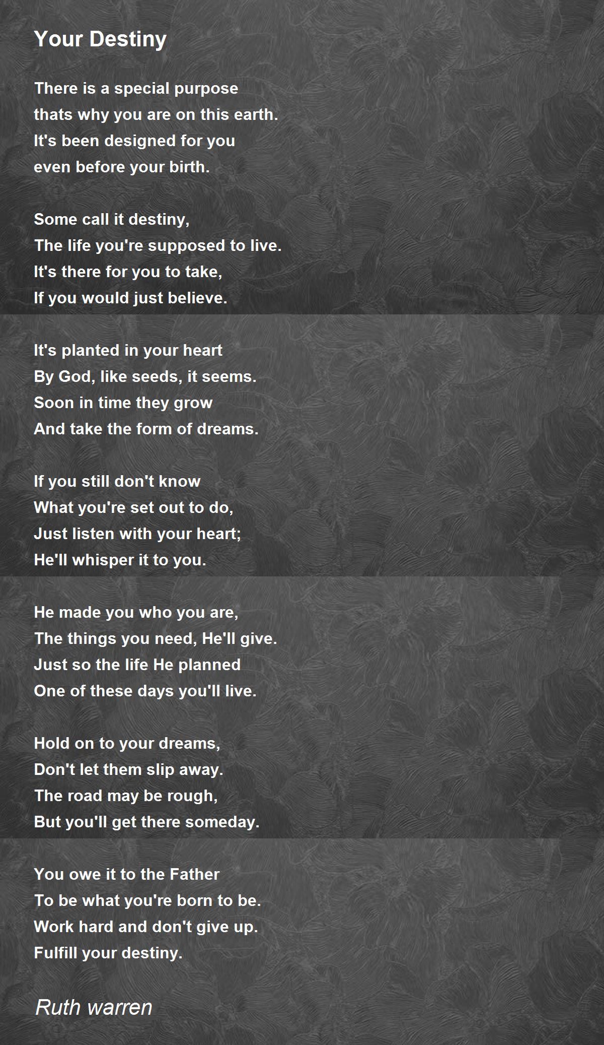 Embrace Your Destiny Poem