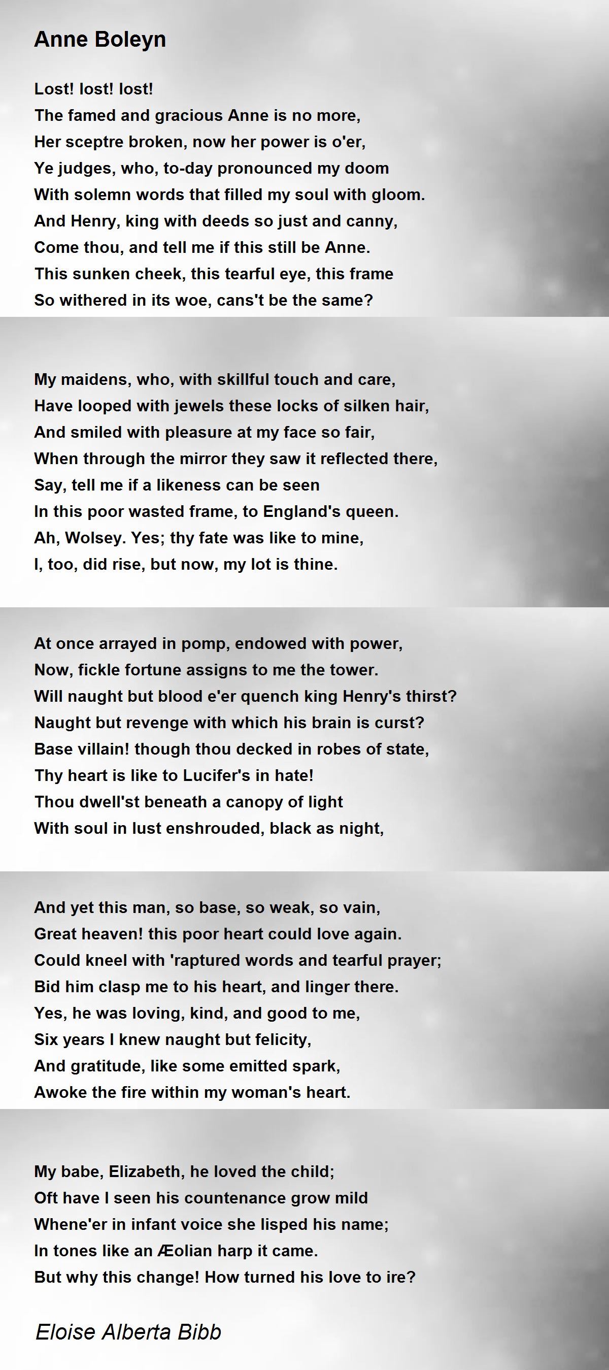 Anne Boleyn - Anne Boleyn Poem by Eloise Alberta Bibb