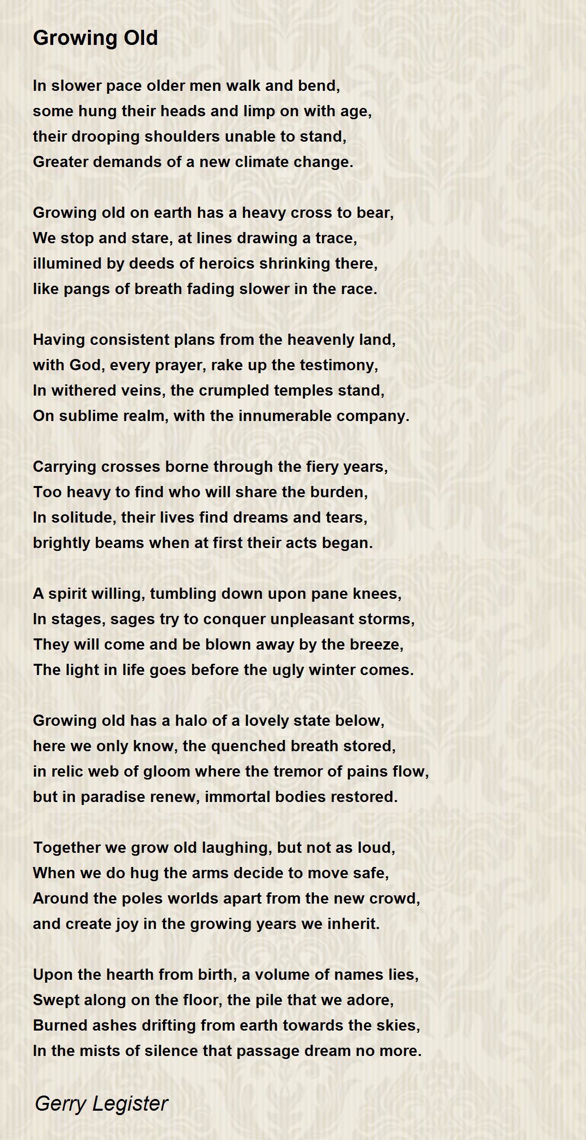 19 growing old poetry