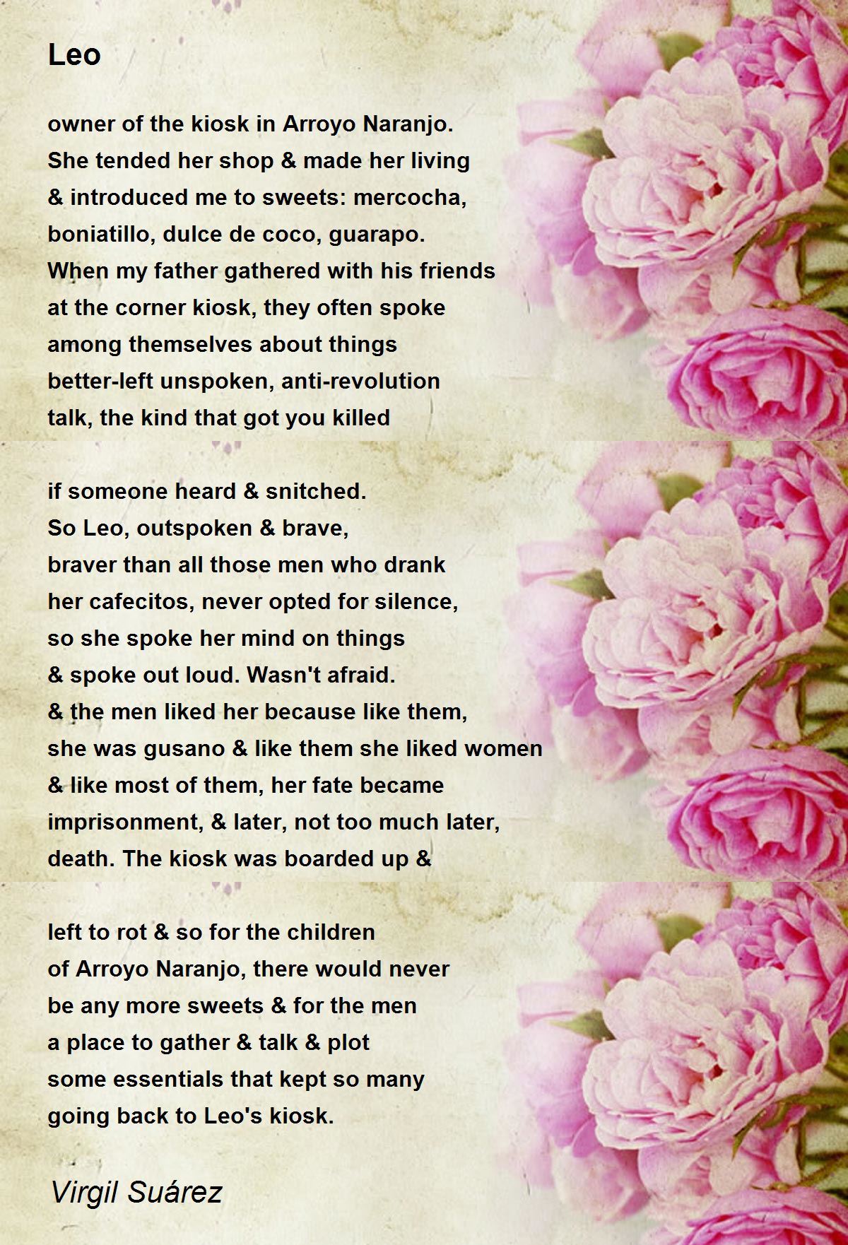 Leo - Leo Poem by Virgil Suárez