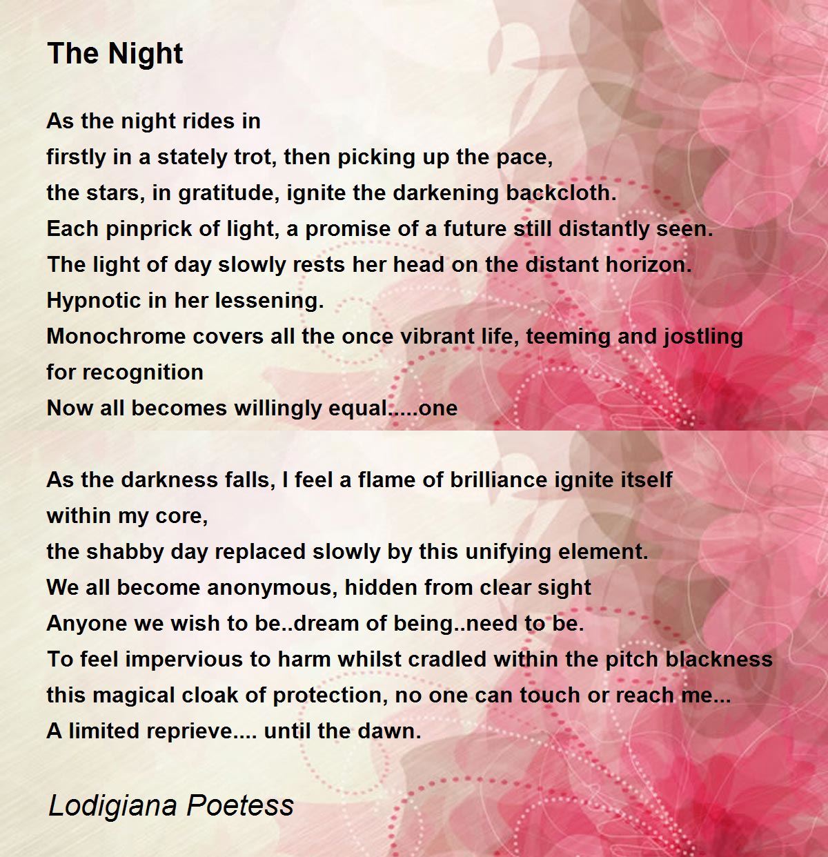 The Night The Night Poem By Lodigiana Poetess