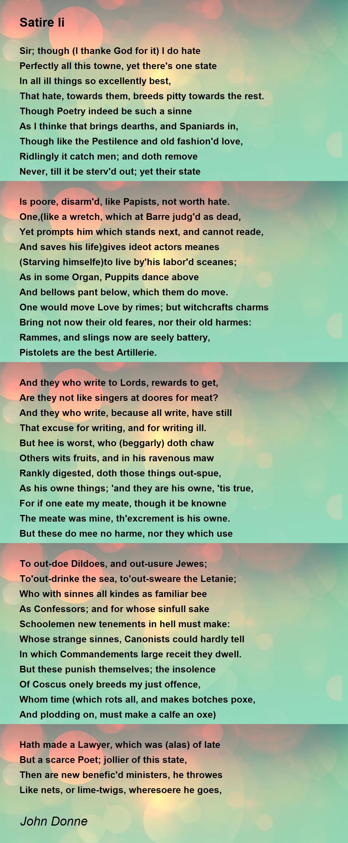 Satire Ii - Satire Ii Poem by John Donne