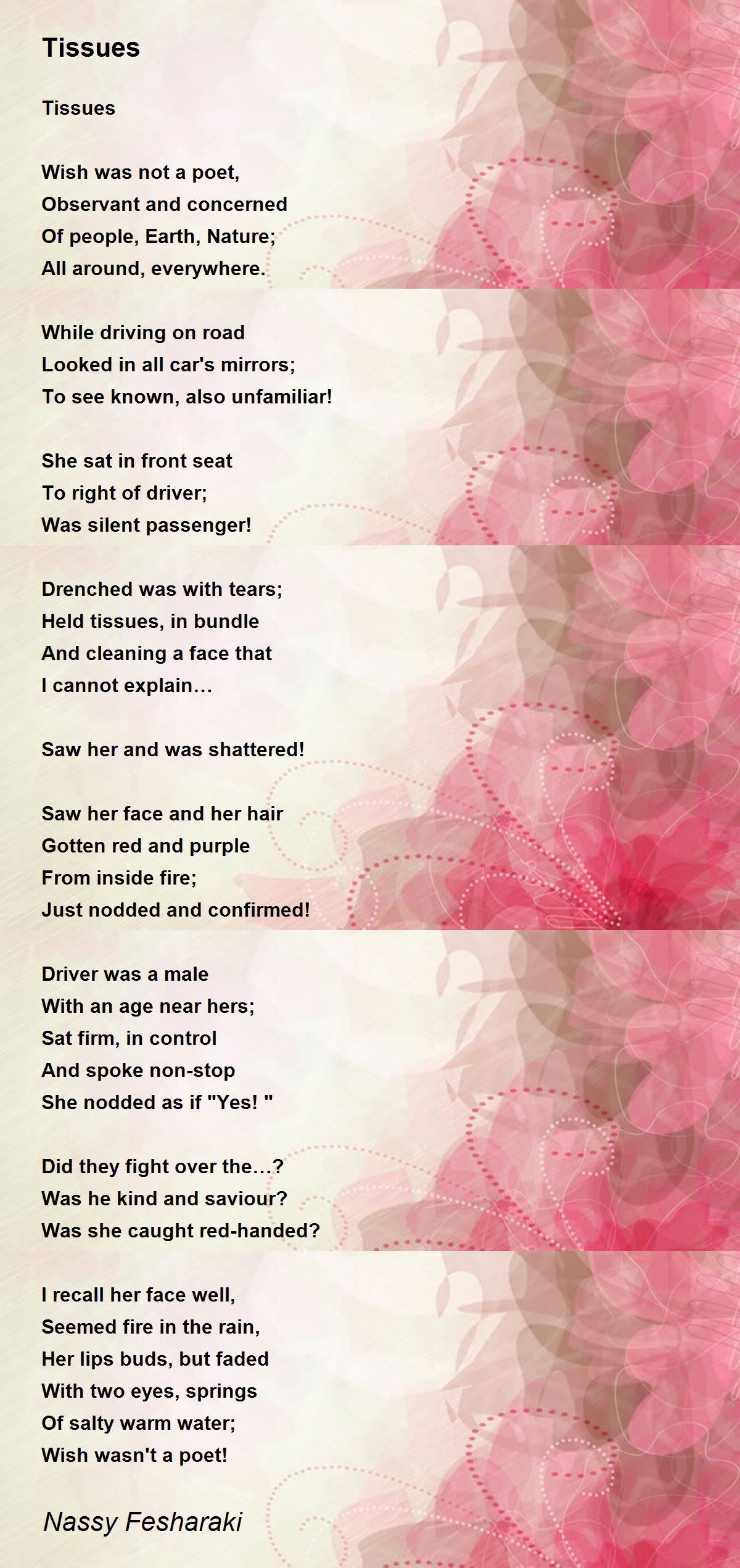 Tissues Poem by Nassy Fesharaki - Poem Hunter
