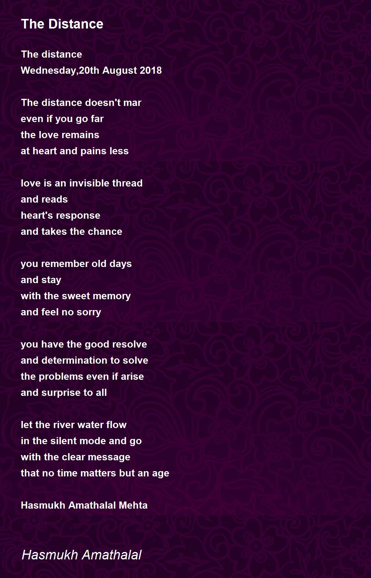 Distance Poem Quotes