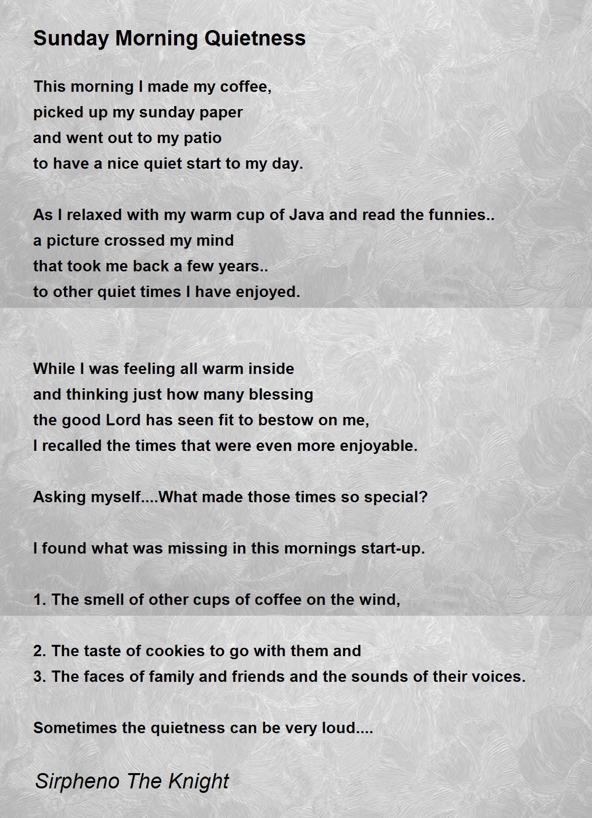 Poems About Sunday Morning