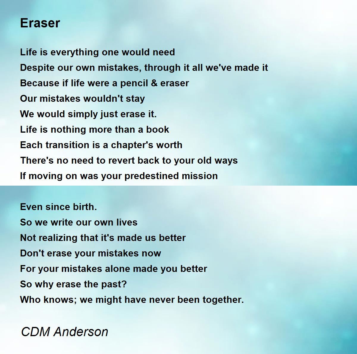 Eraser Teacher Poem