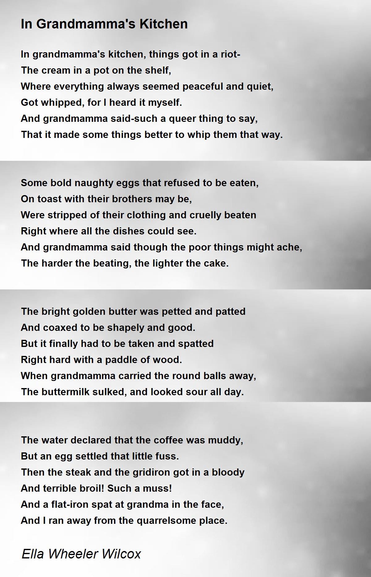 Poem About The Kitchen