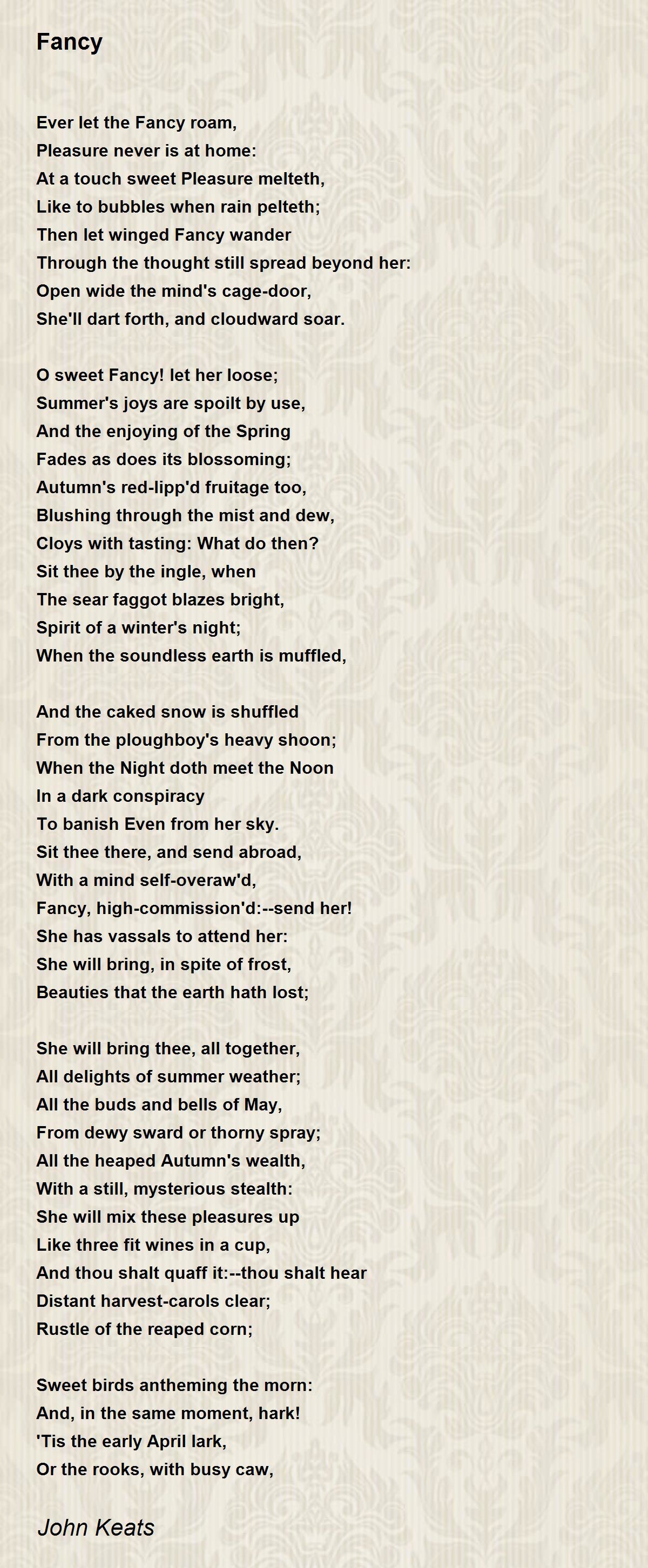Fancy Poem by John Keats - Poem Hunter