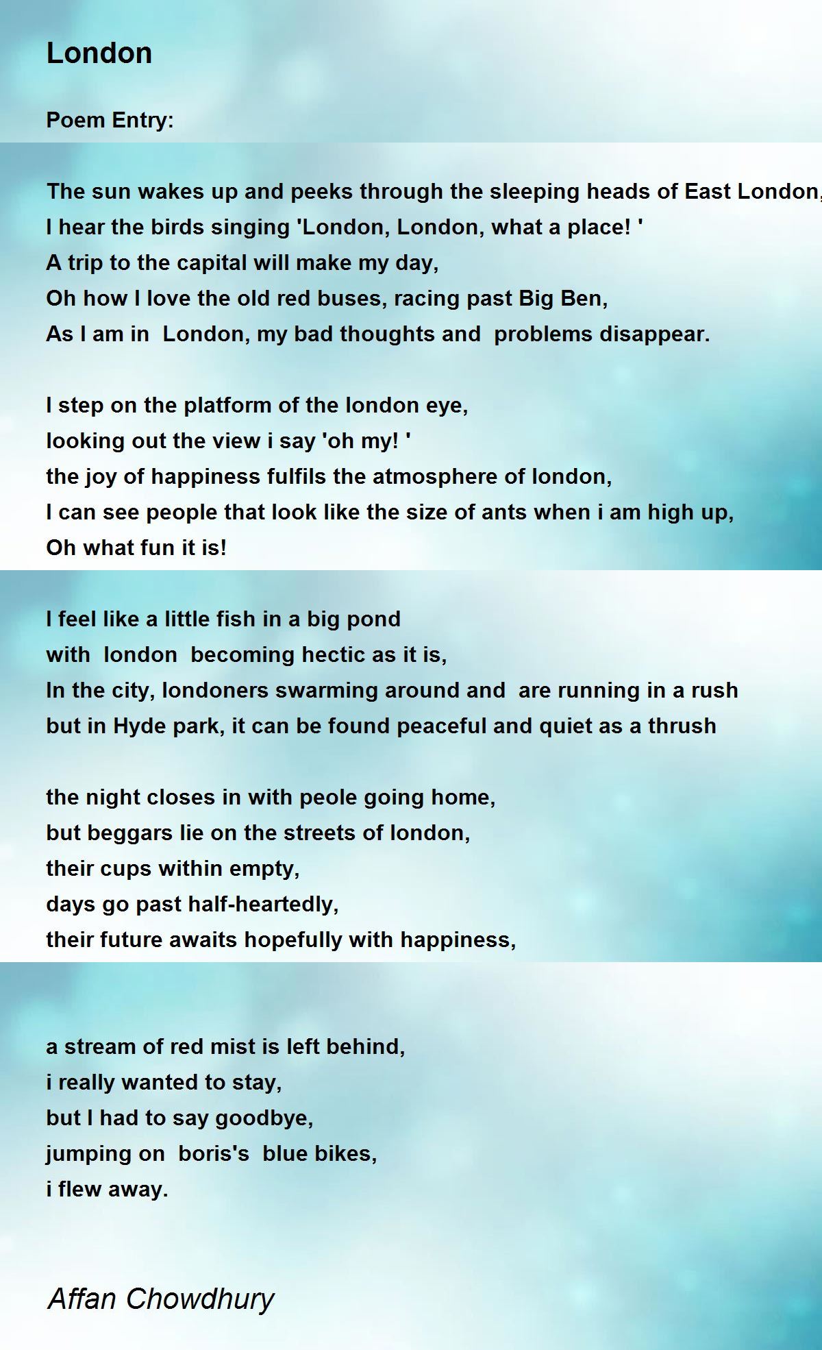 London - London Poem by Affan Chowdhury
