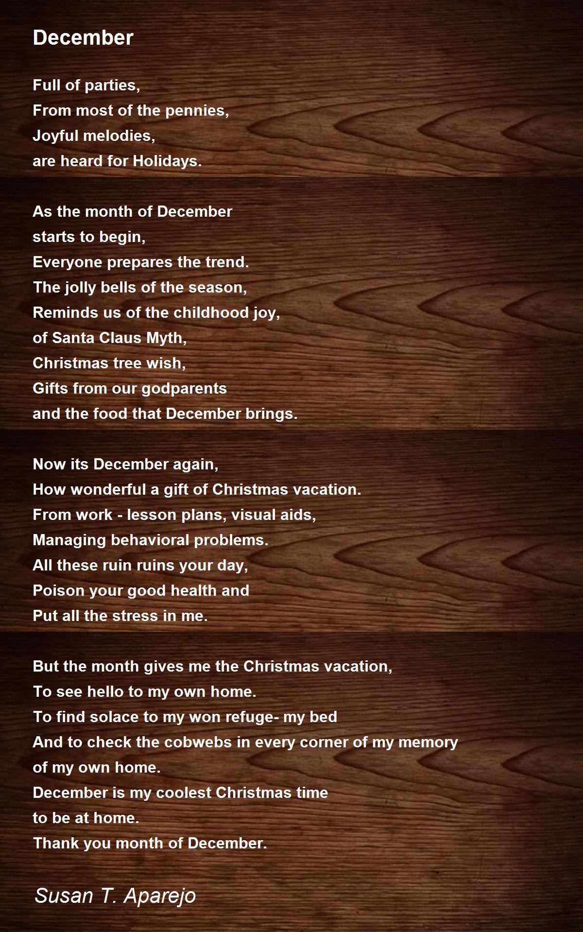 December Poem For First Grade