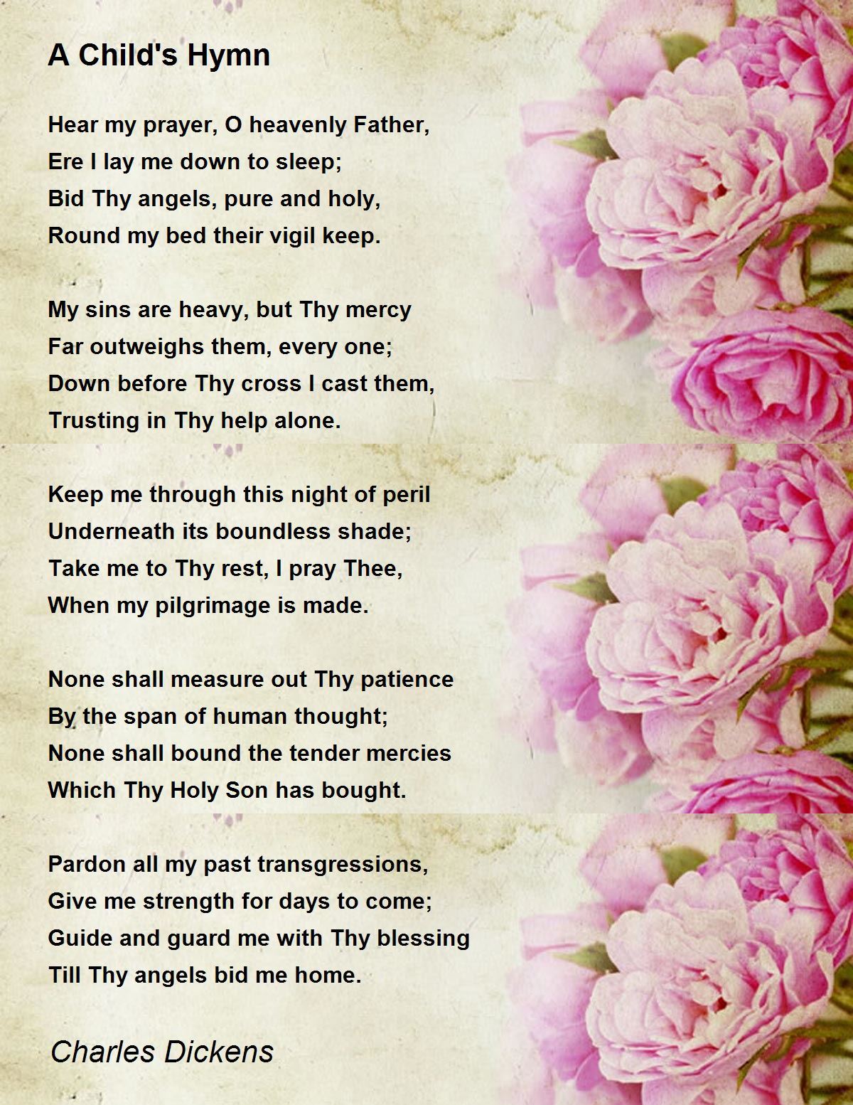 A Child's Hymn Poem by Charles Dickens - Poem Hunter