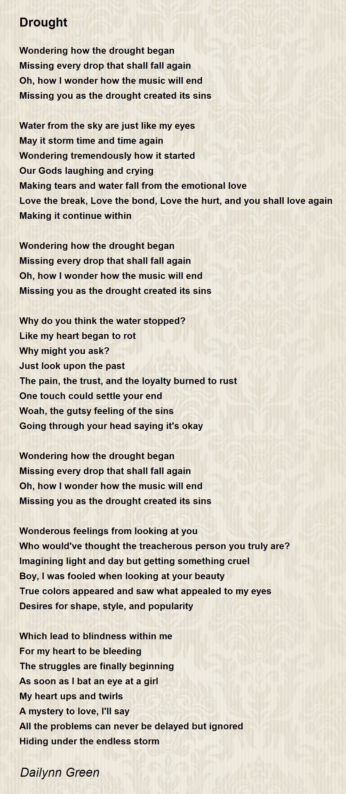 Drought - Drought Poem by Dailynn Green